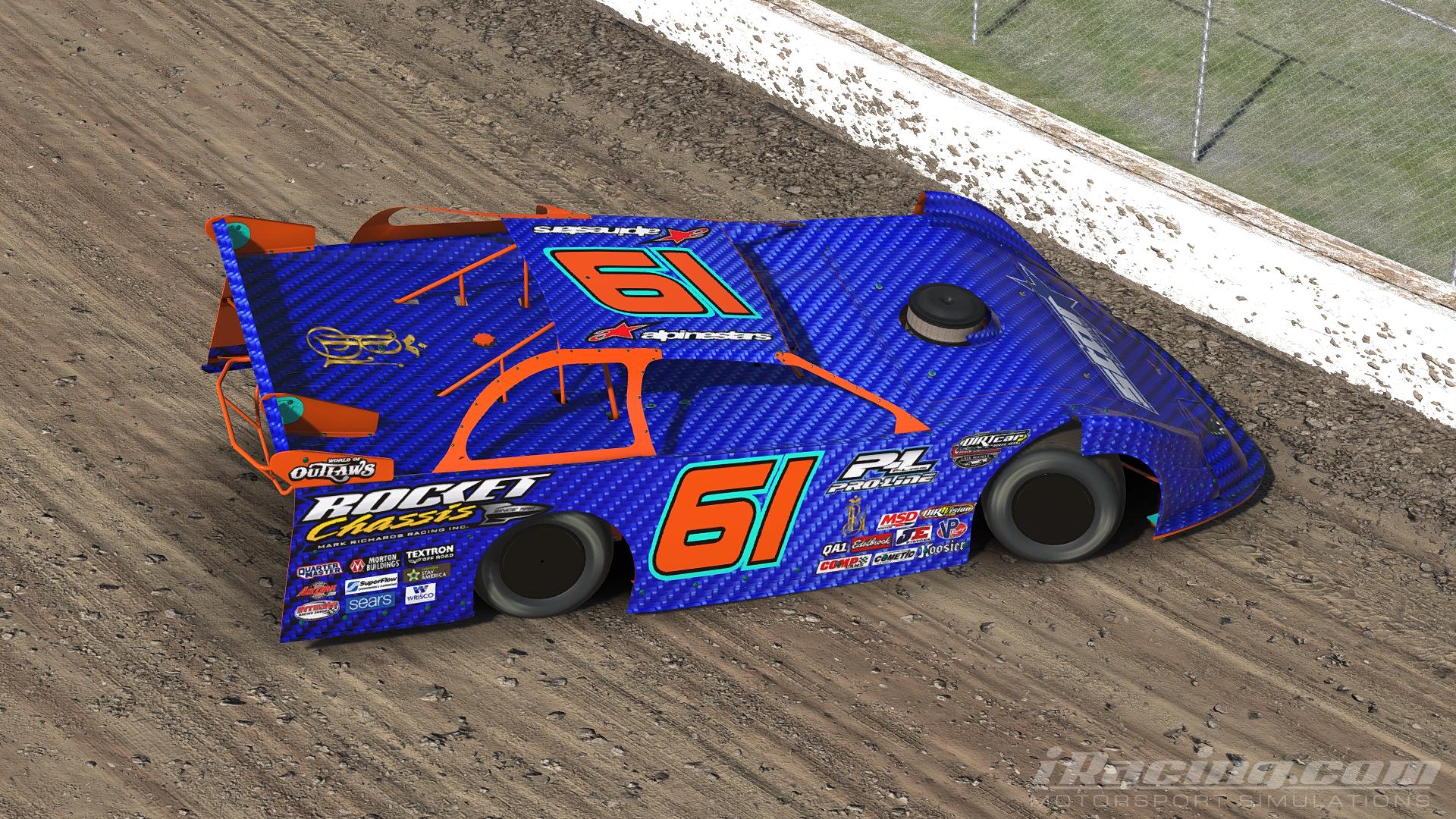 Dirt Late Model Blue Carrbon Fiber by Brandon Leimkuhler - Trading Paints
