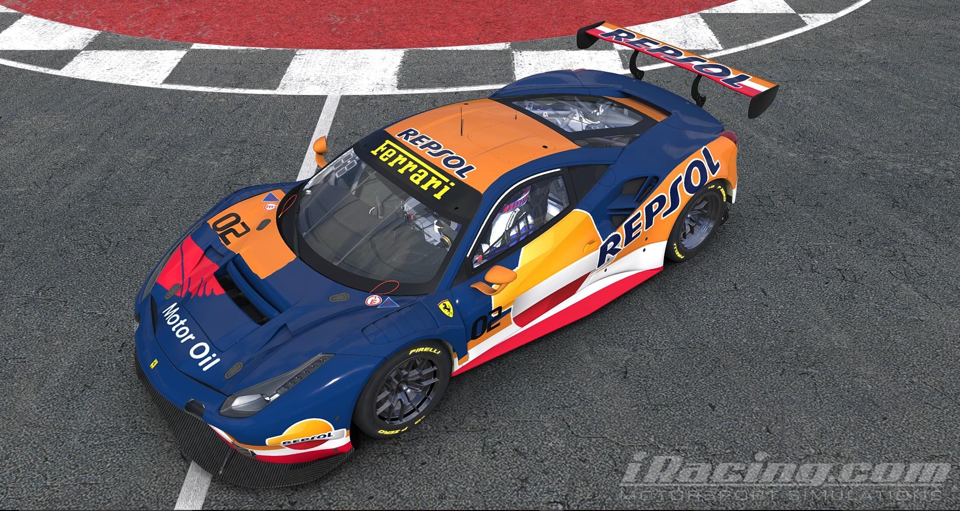 Repsol Motor oil Ferrari 488 GT3 by Chris Bull - Trading Paints