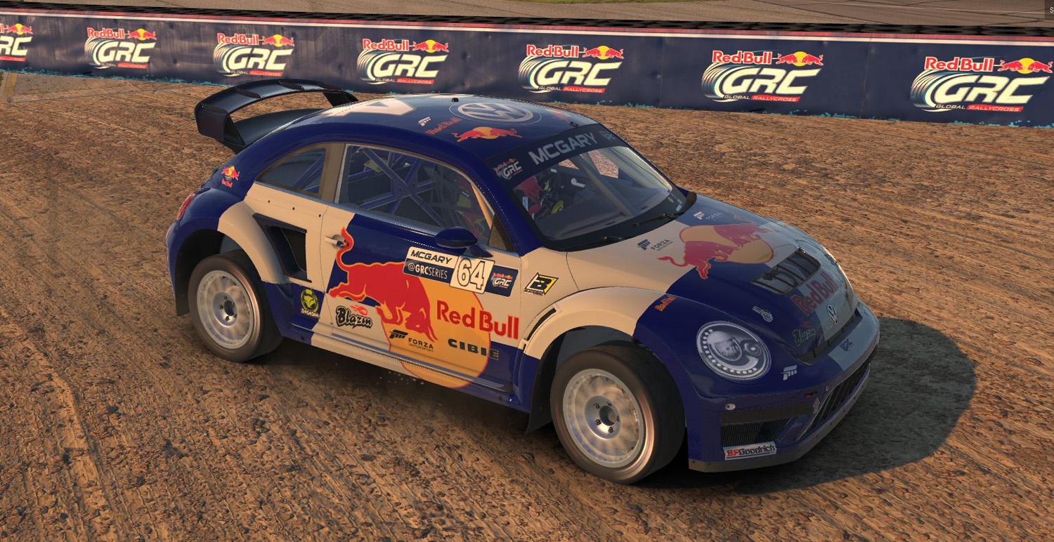 Red Bull Silver VW Beetle by Warren McGary - Trading Paints