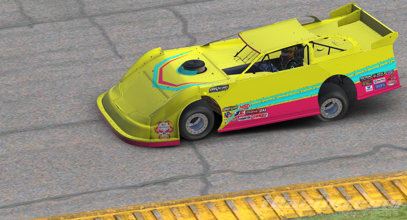 Dirt Late Model yellow pink by Robert Bellinger - Trading Paints