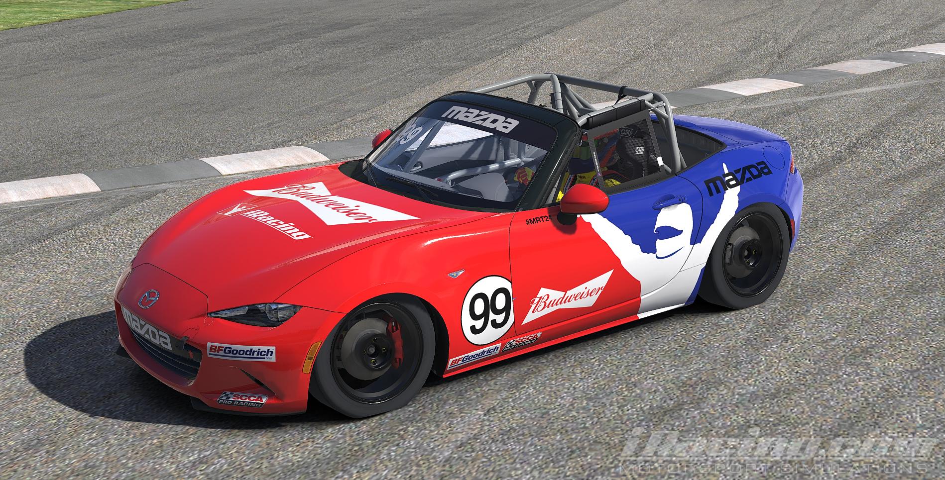 Mazda MX5 2016 - iRacing -Budweiser by Cody Steffen - Trading Paints