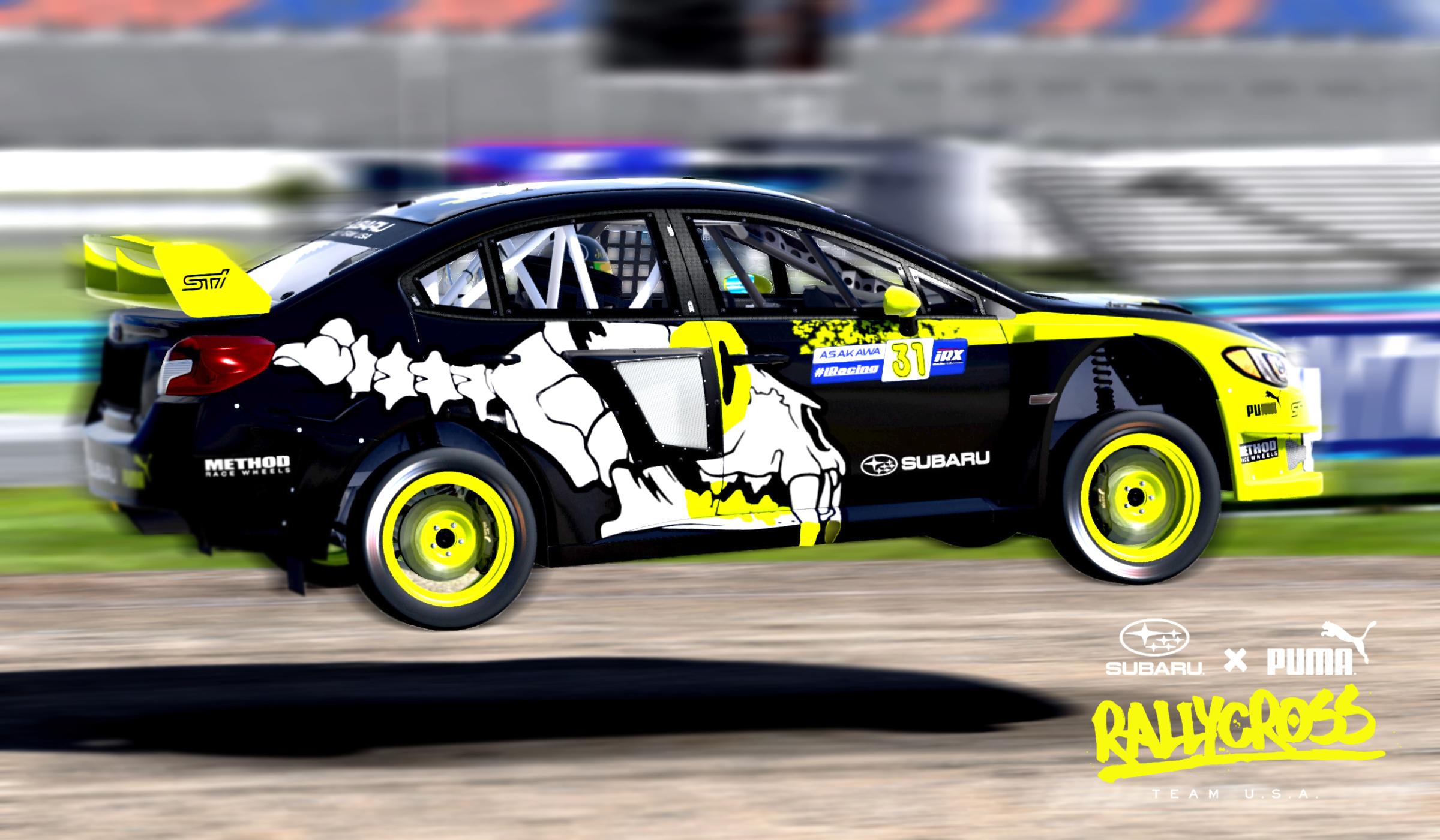 SUBARU X PUMA Rallycross lime yellow by Yuji Asakawa - Trading Paints