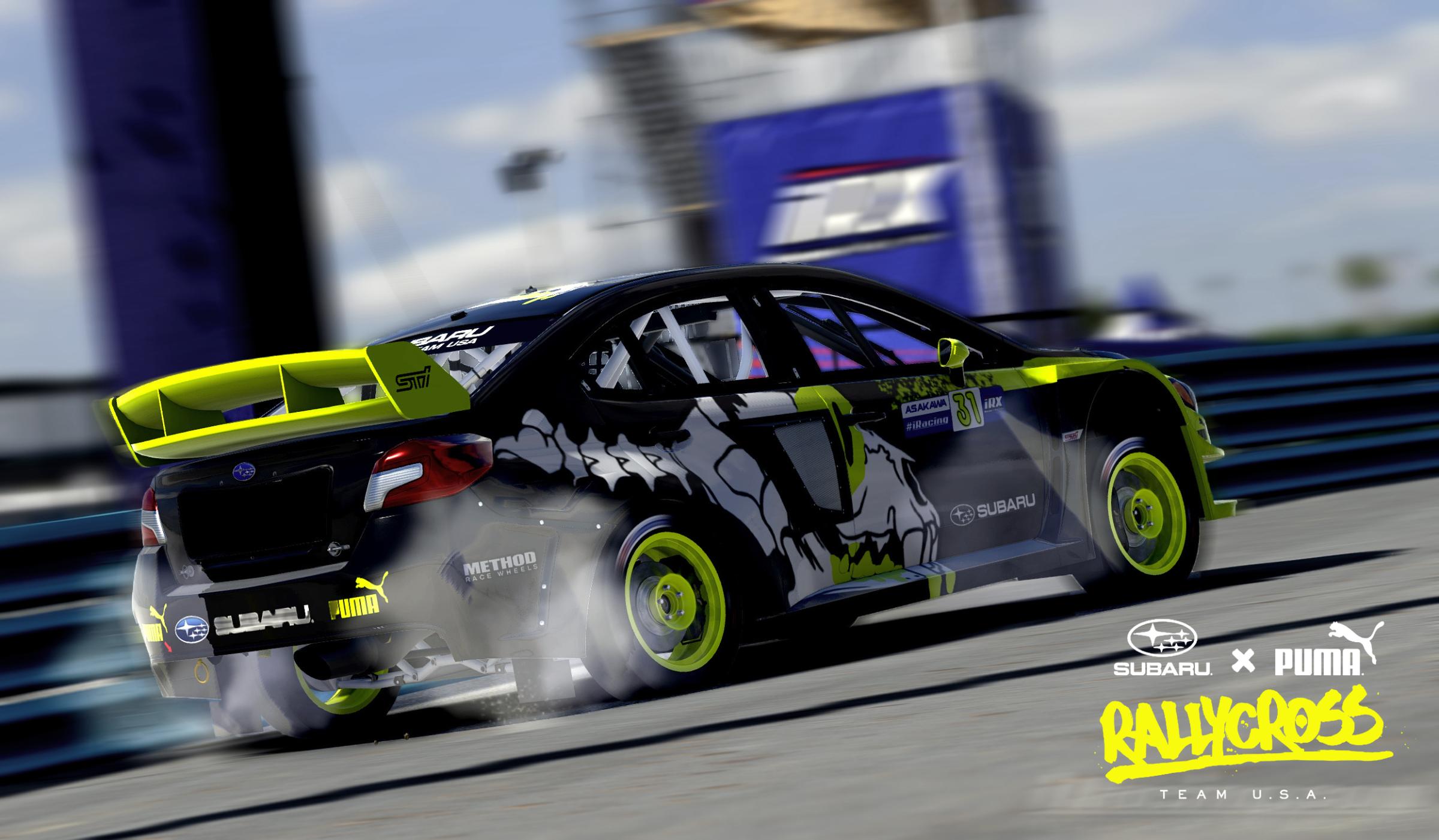 SUBARU X PUMA Rallycross lime yellow by Yuji Asakawa - Trading Paints
