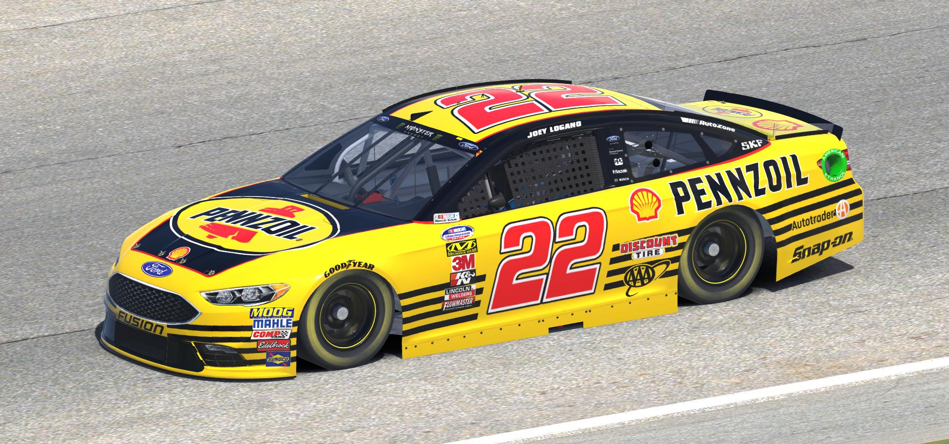 2018 Joey Logano Shell Pennzoil Darlington Throwback Fusion by Doug ...