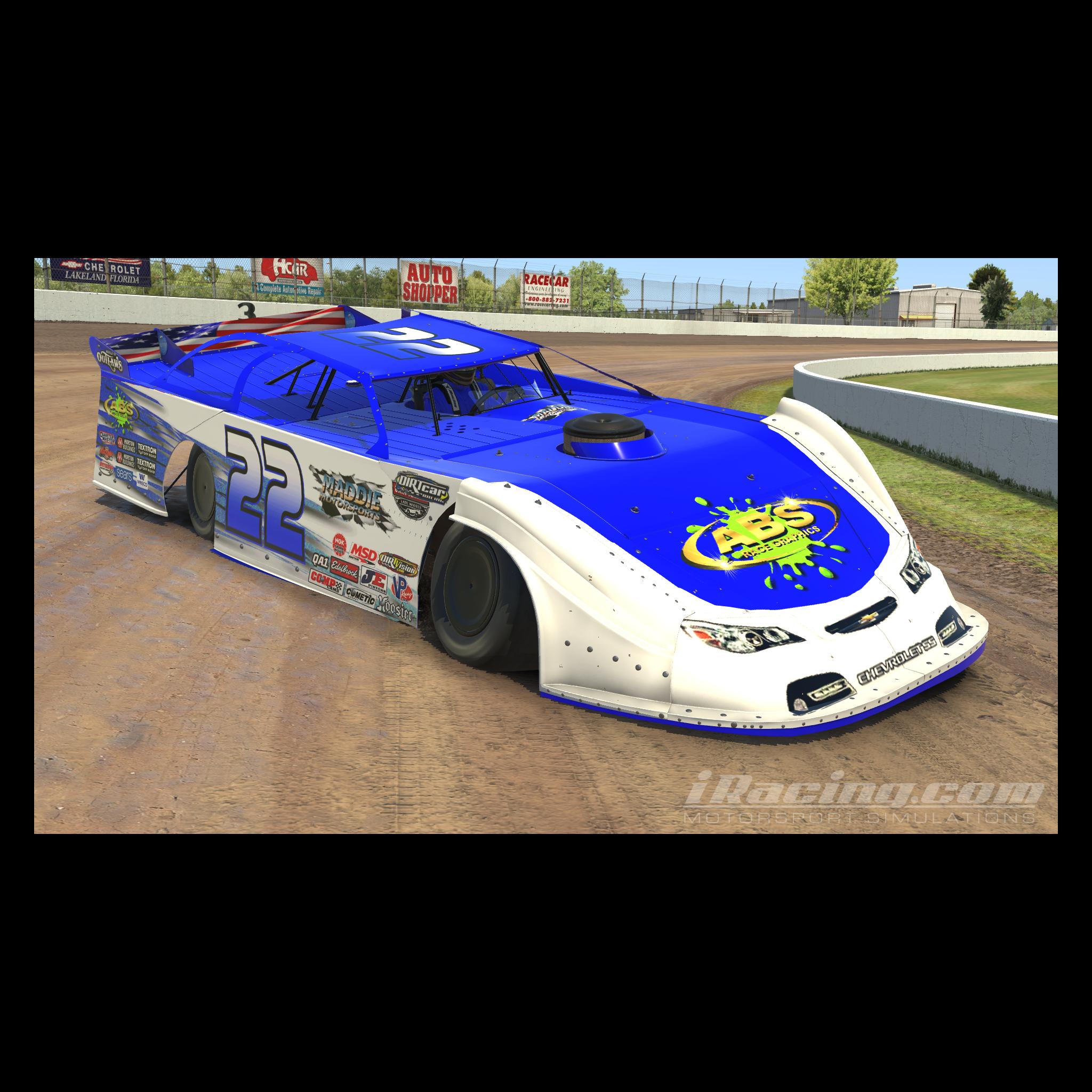 Blue and white USA pro latemodel by Shane Maddie - Trading Paints