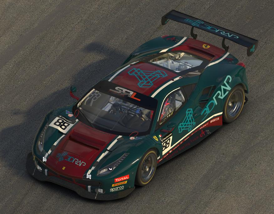 LIVREA FERRARI 488 GT3 3DRAP Absolute Motorsport Esports Racing Team by ...