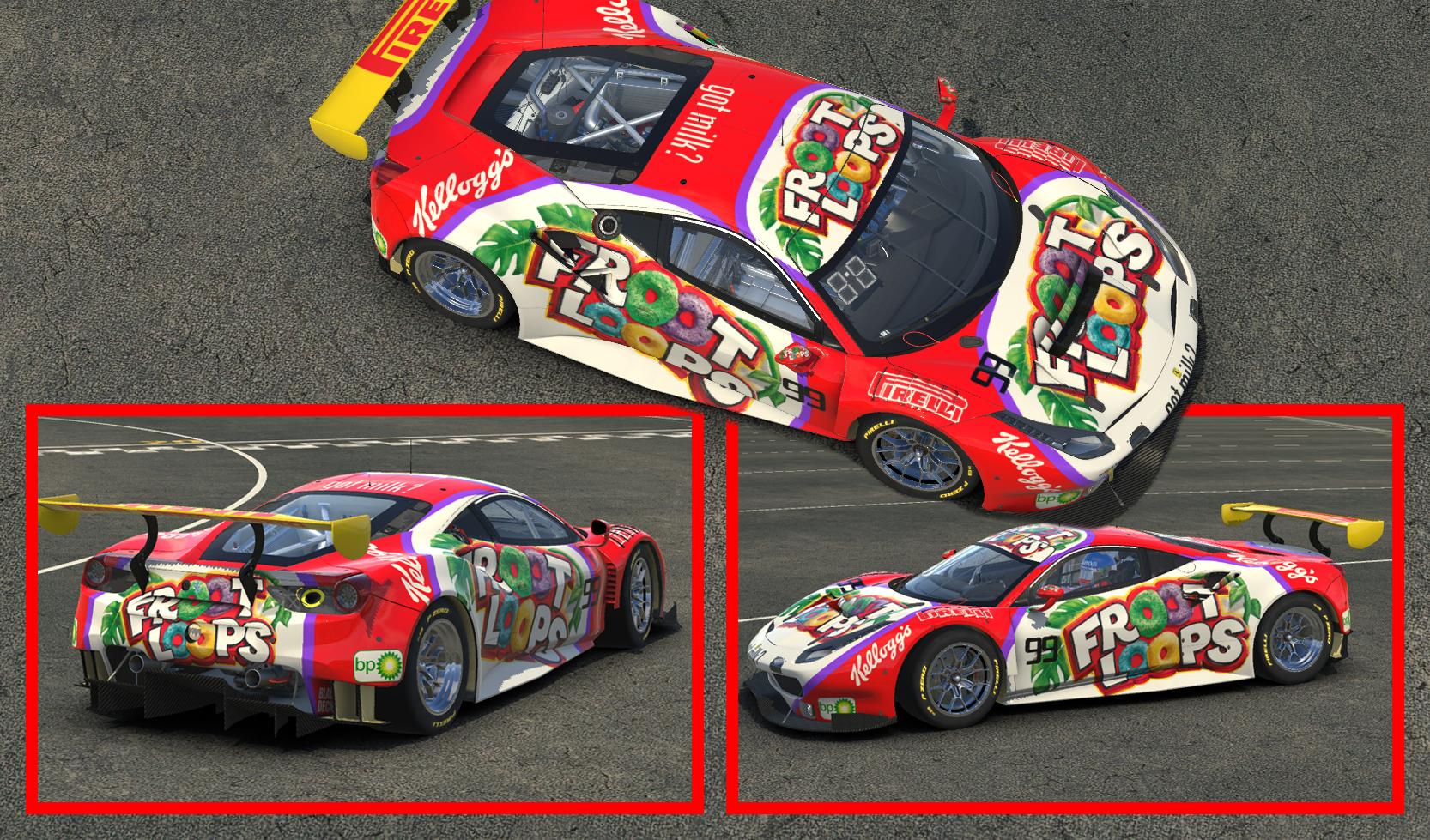 Ferrari GT3 Froot Loops by Clyde Coman - Trading Paints