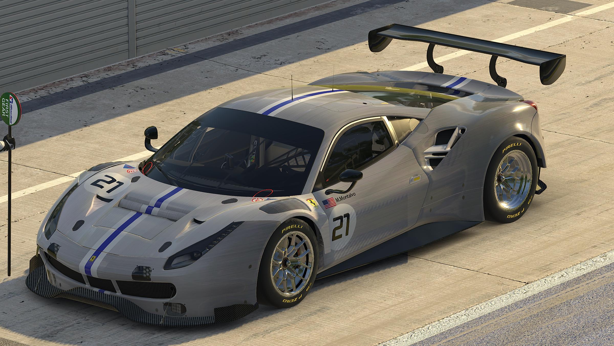 Vintage Scuderia Ferrari 488 GT3 Silver by Moises Montalvo - Trading Paints