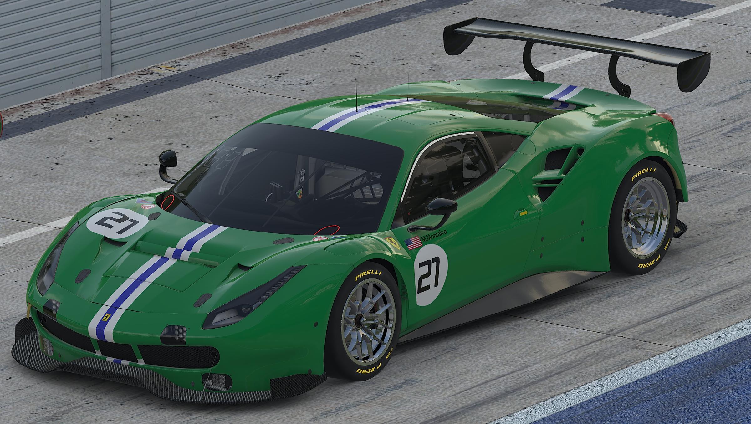 Vintage Scuderia Ferrari 488 GT3 Green by Moises Montalvo - Trading Paints