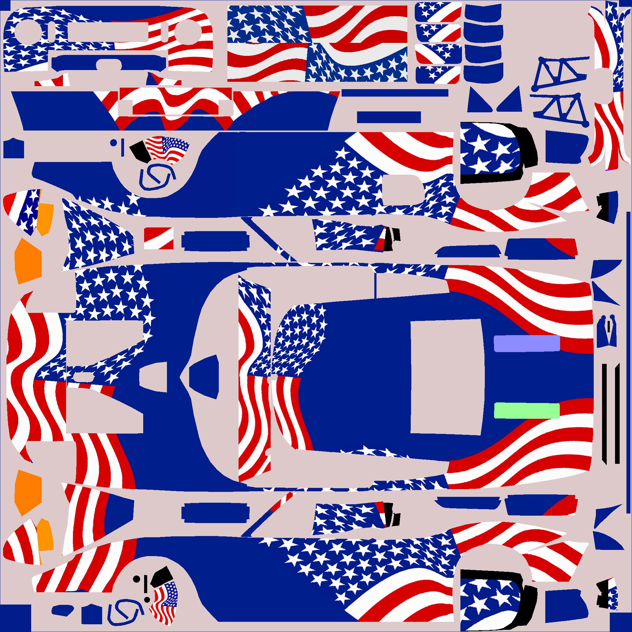 Ford GT3 USA Flag by Clyde Coman - Trading Paints