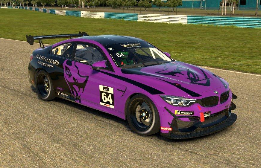 purple flying lizard BMW M4 GT4 by Mark B. - Trading Paints