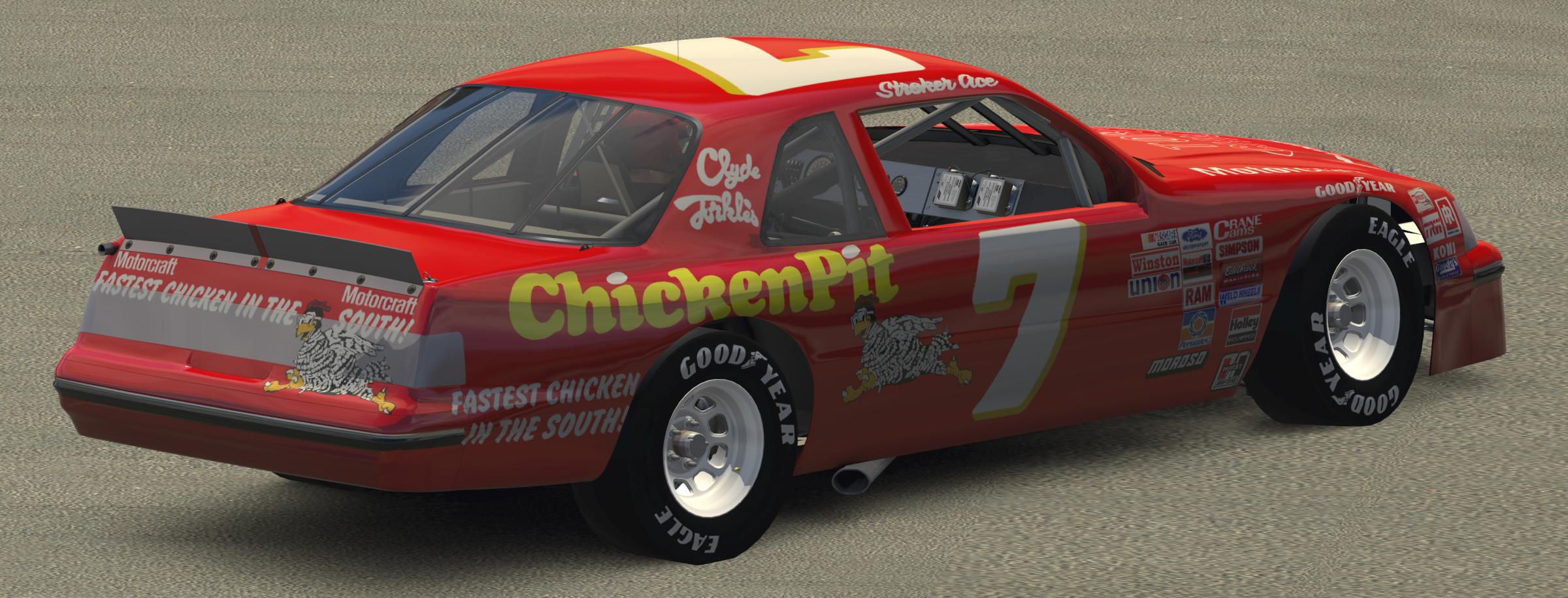 #7 Stroker Ace Chicken Pit Ford Thunderbird 1987 by Tracy Powers ...