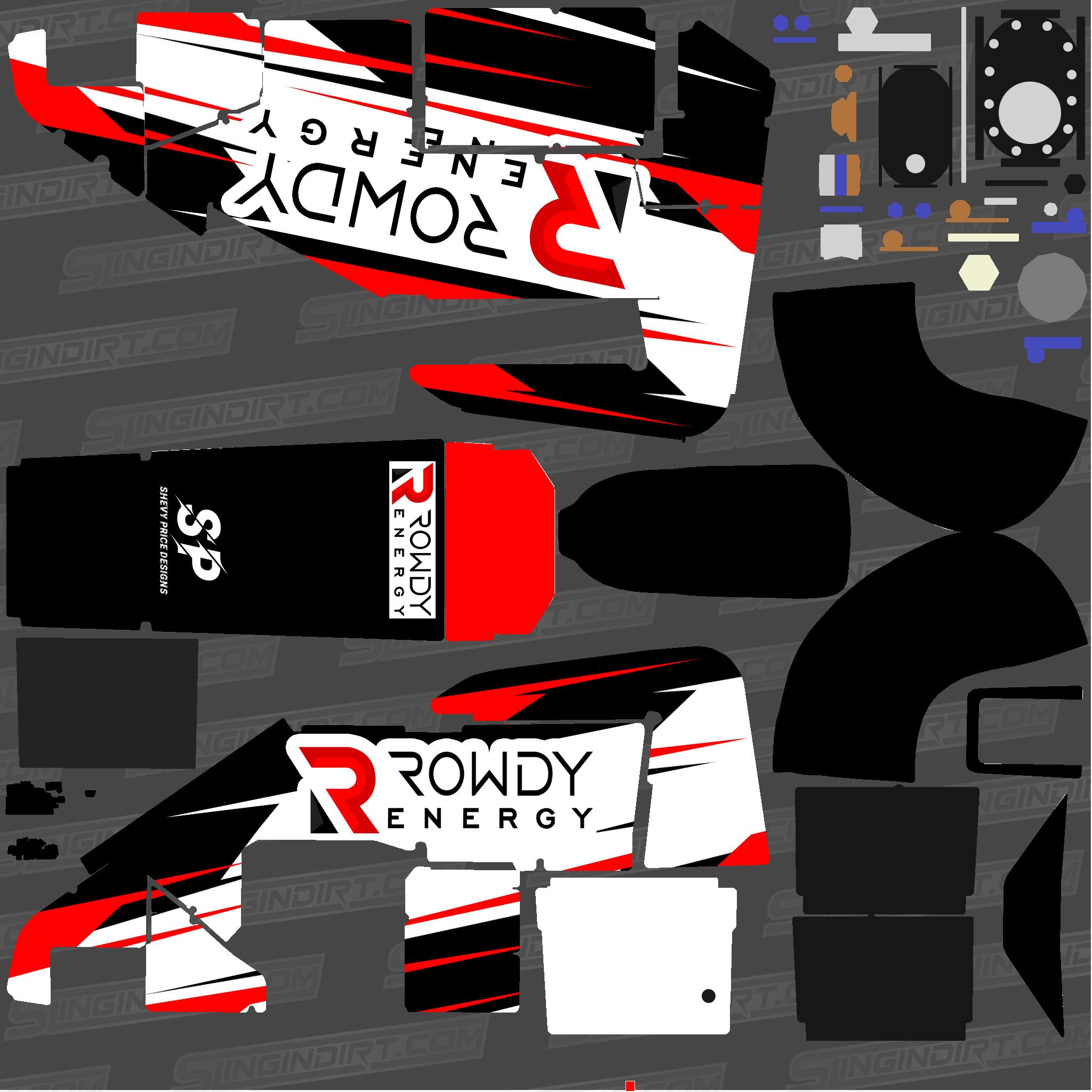 Rowdy Energy concept Dirt Midget (NO NUMBER) by Shevy Price - Trading ...