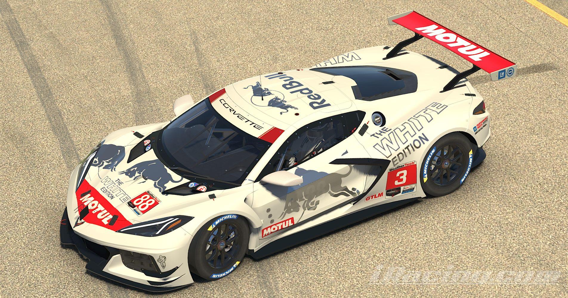 Red Bull White Edition Corvette C8 R by Stephane Parent - Trading Paints