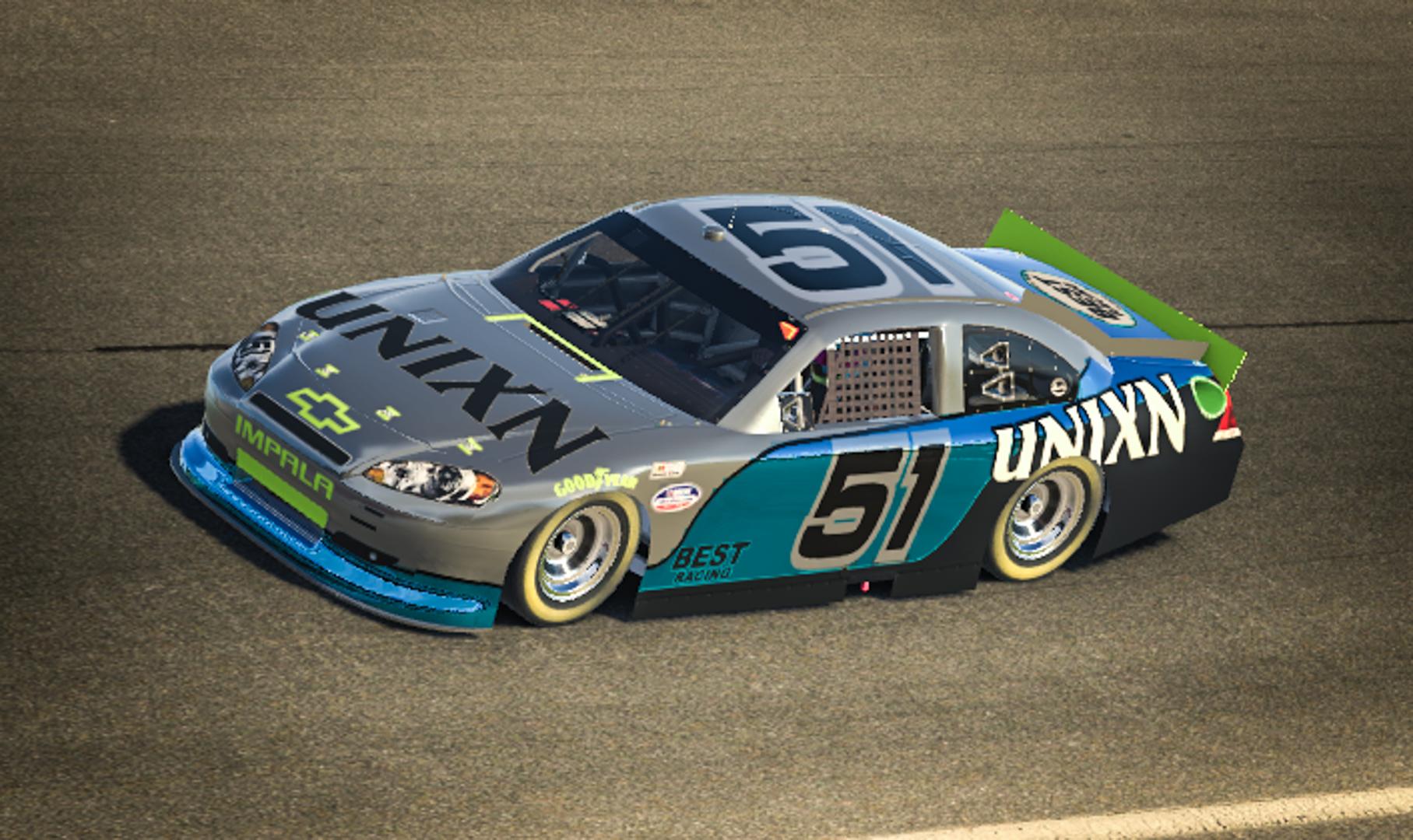 UNIXN Blue Chrome CoT Nascar Scheme by Allen Best - Trading Paints