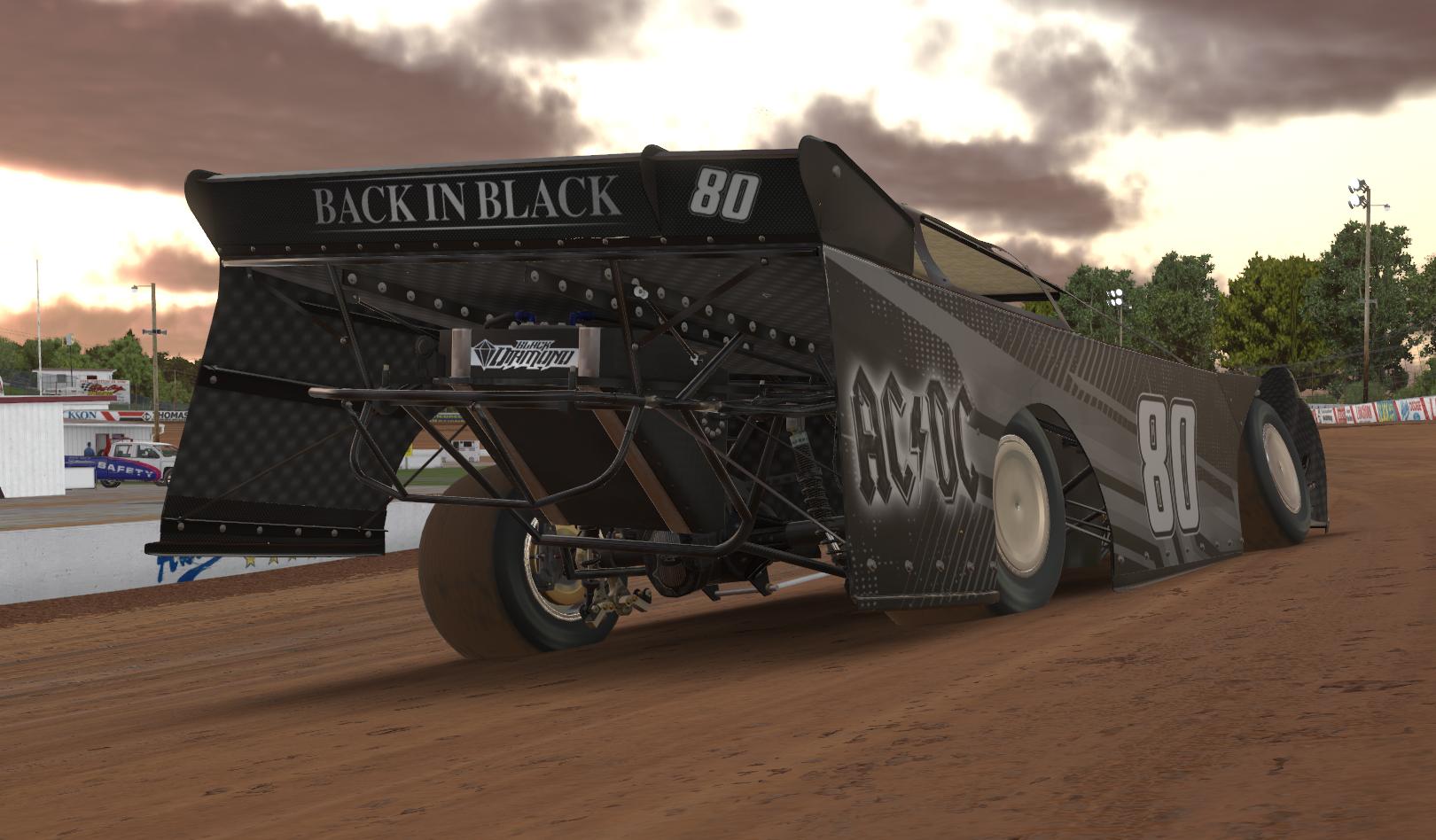 AC/DC Back in Black Dirt Late Model by Ricky Whittenburg - Trading Paints
