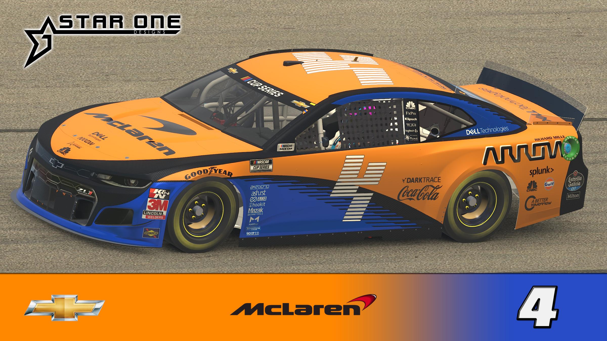NASCAR Cup Chevy ZL1 McLaren 2020 F1 Livery - Custom Number by Nicholas ...