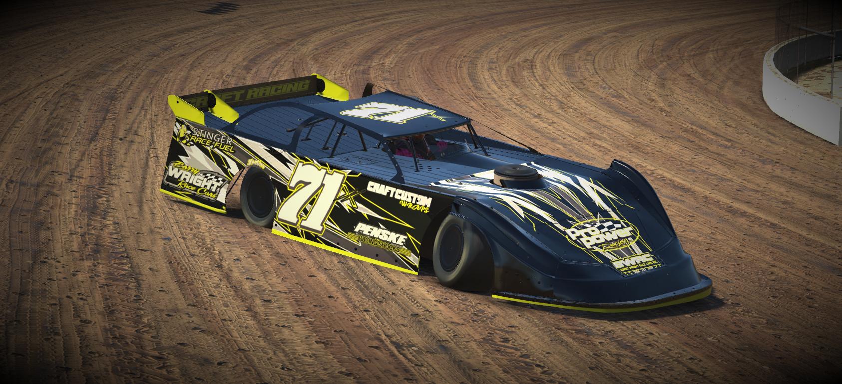 Dirt Late Model Black and yellow by Cory Craft - Trading Paints