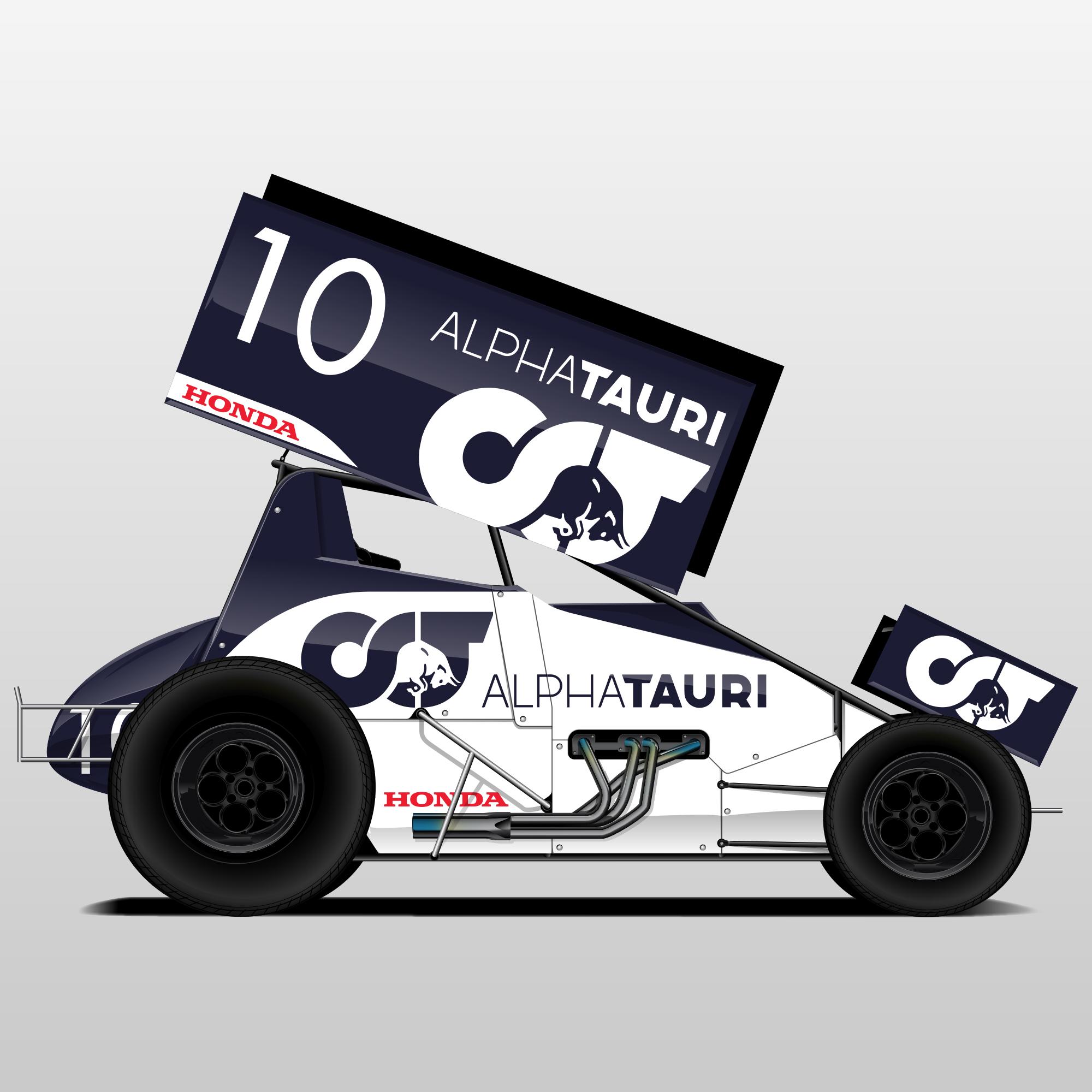 AlphaTauri Dirt Sprint Template w Wings by Dylan Schiebel - Trading Paints
