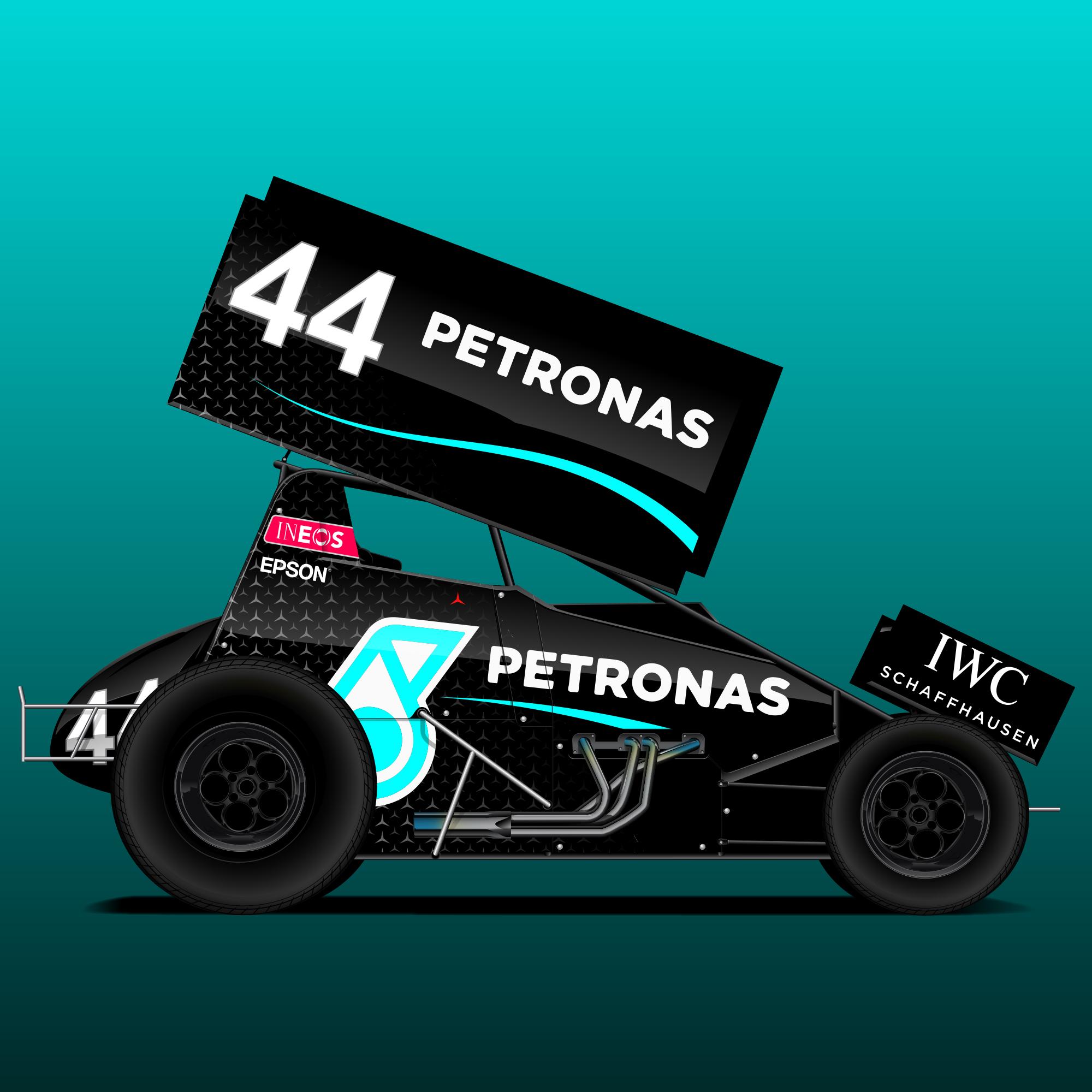 Mercedes Dirt Sprint Template w Wings by Dylan Schiebel - Trading Paints