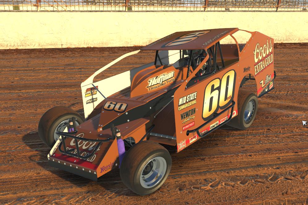 Doug Hoffman #60, 1992 throwback Coors Extra Gold Dirt Modified, custom ...