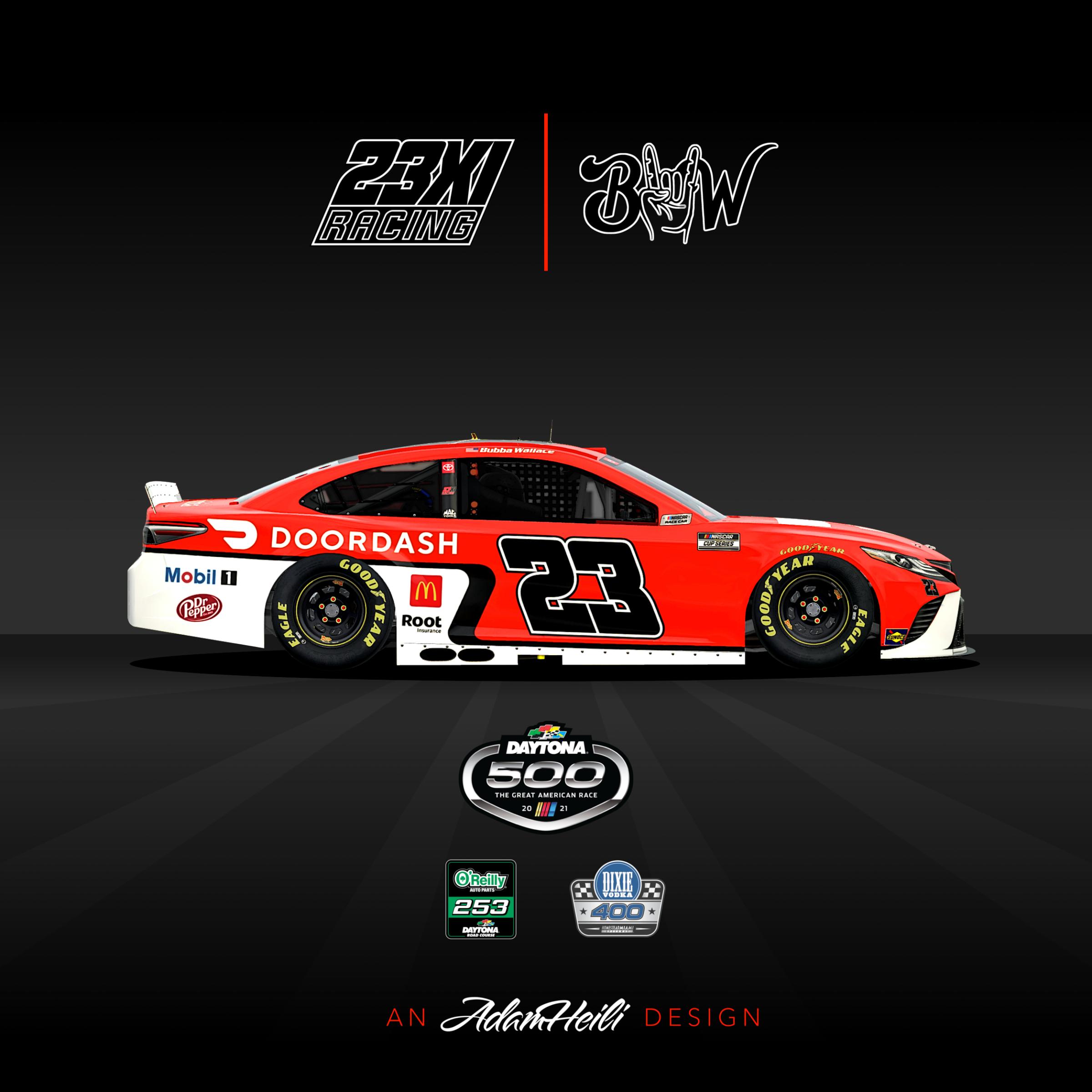 OFFICIAL - Bubba Wallace 23XI DoorDash Red - NO NUMBER by Adam Heili ...