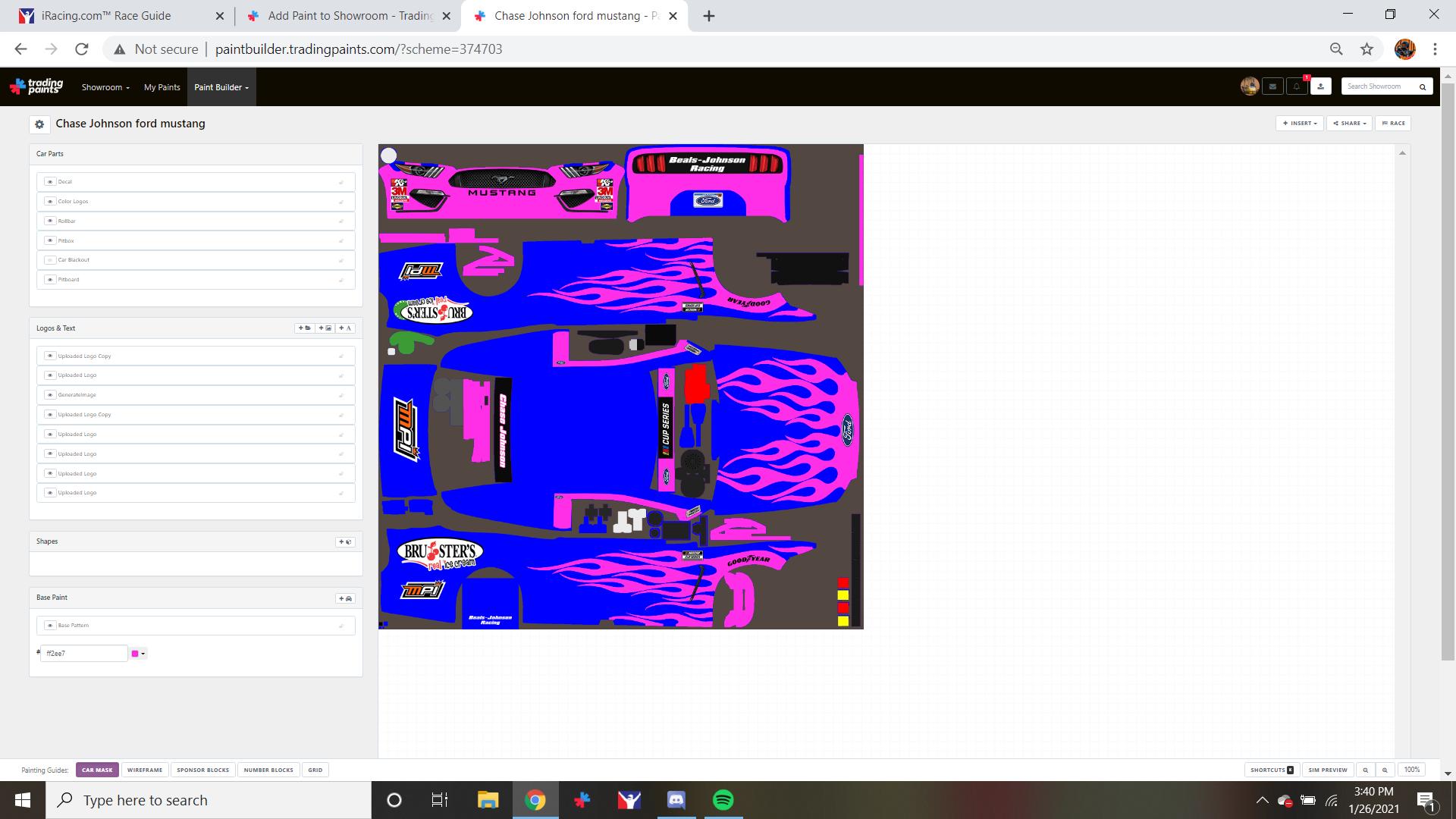 Chase Johnson ford mustang by Charlie Beals - Trading Paints