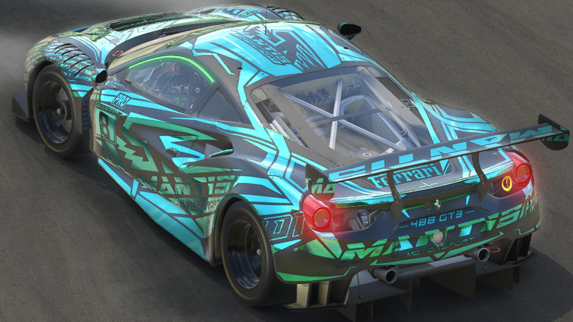 Ferrari 488 GT3 TEAL CHROME by Kirk S. - Trading Paints