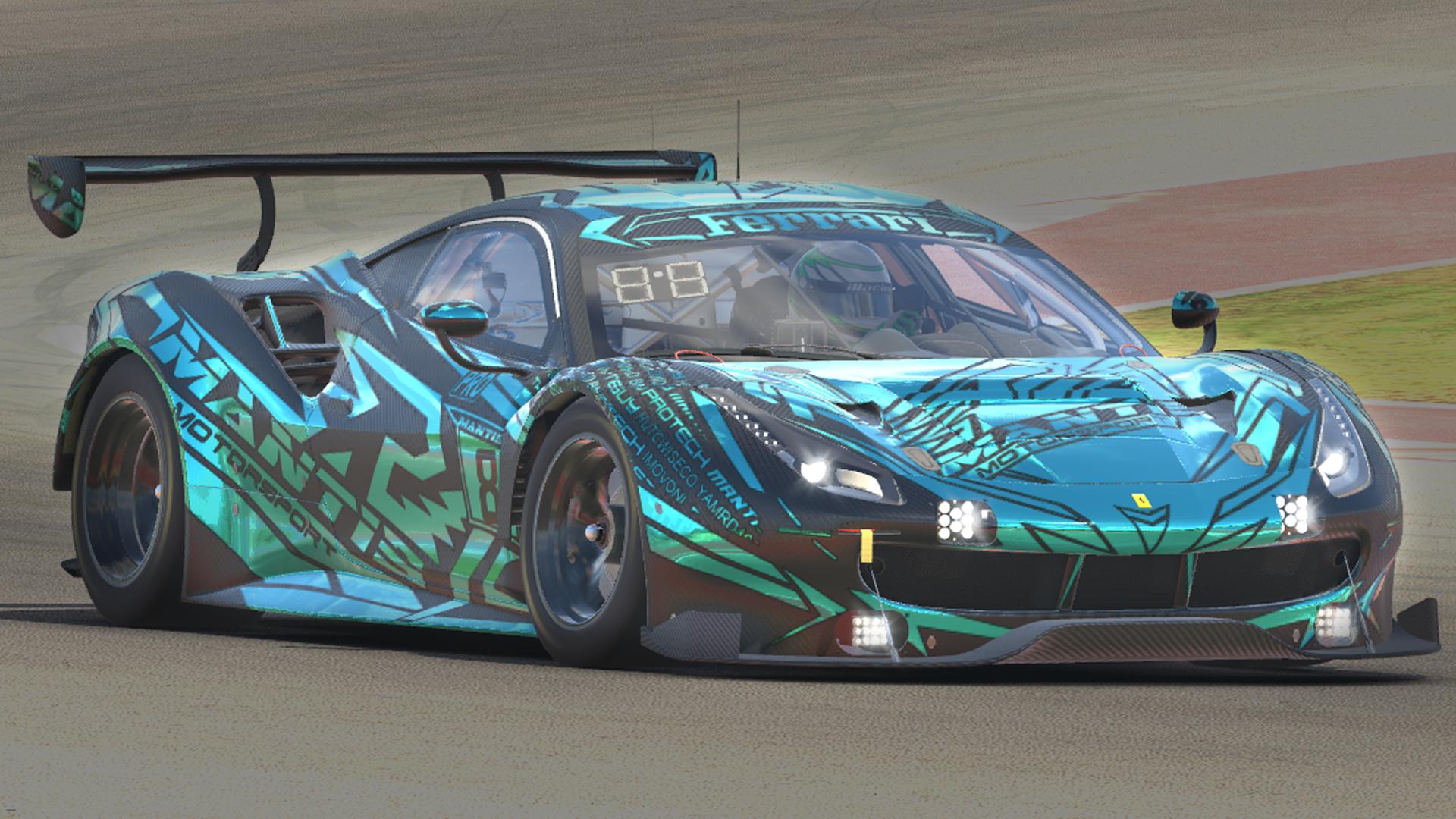 Ferrari 488 GT3 TEAL CHROME by Kirk S. - Trading Paints