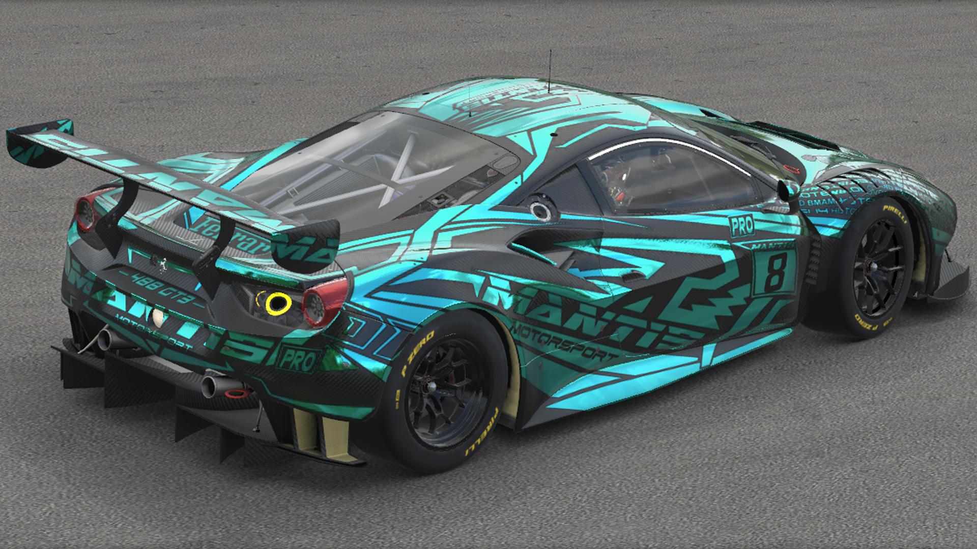 Ferrari 488 GT3 TEAL CHROME by Kirk S. - Trading Paints