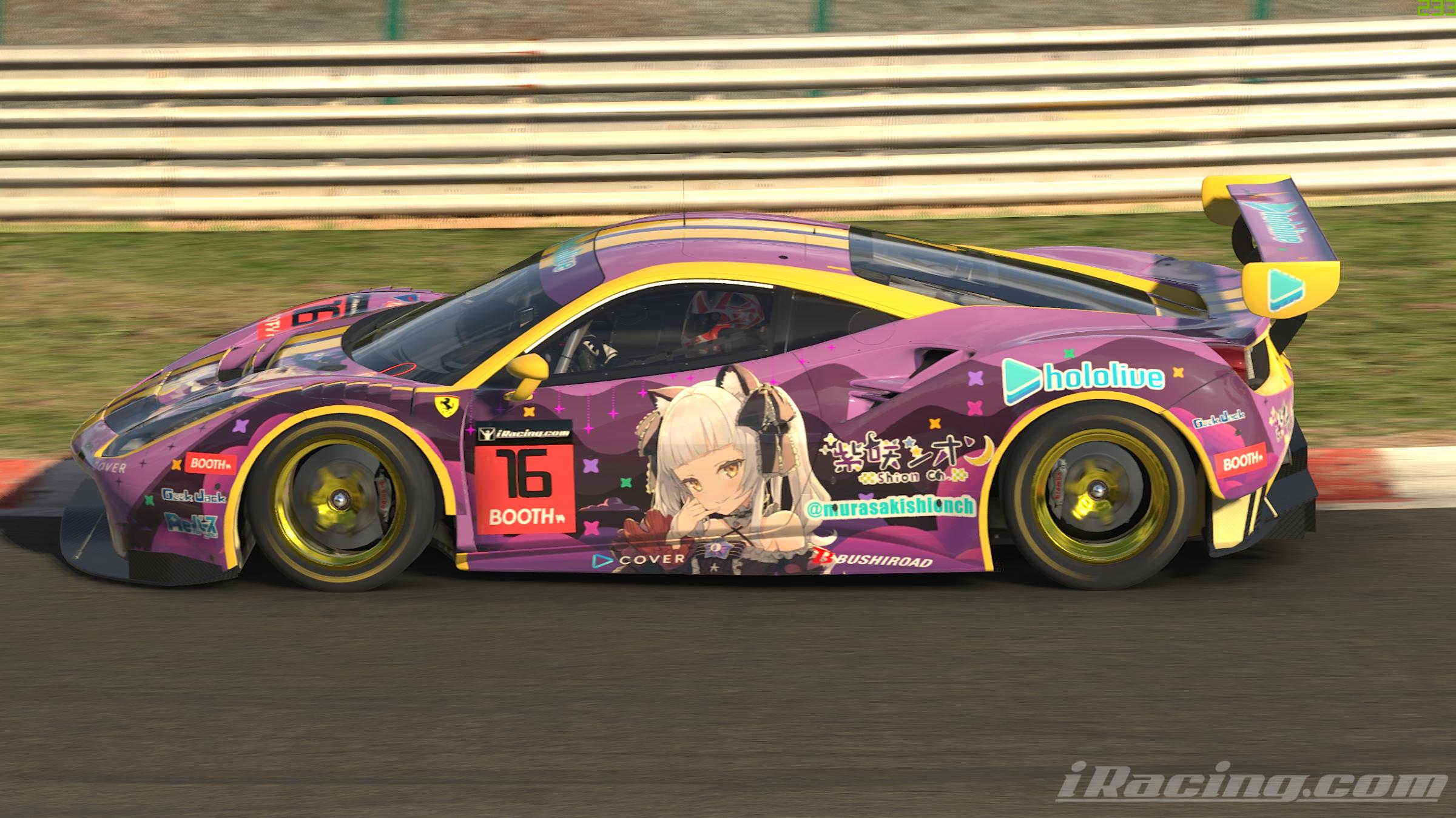 hololive Murasaki Shion Ferrari 488 GT3 [Itasha/Anime] by Takuya Onbe ...