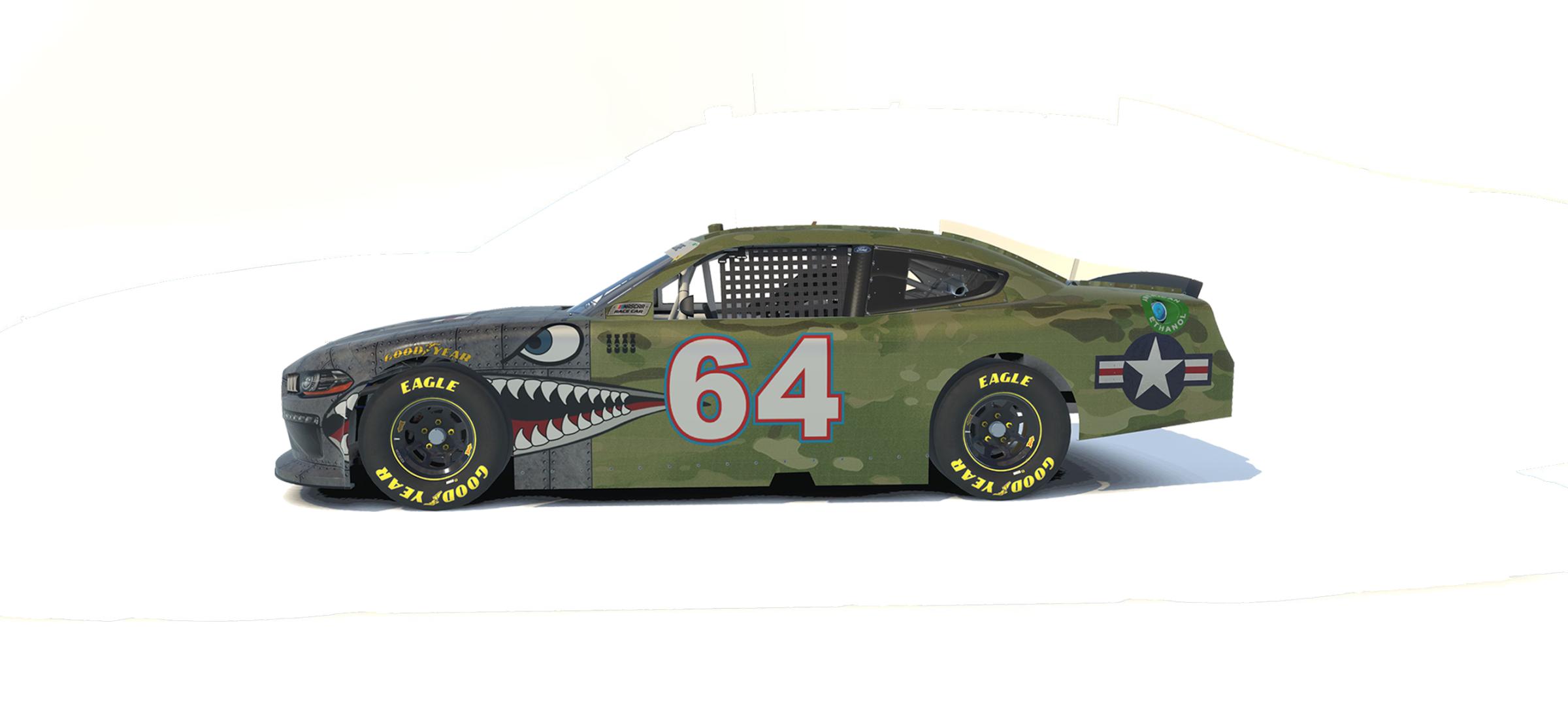 NASCAR XFINITY Ford Mustang - WW2 Fighter Jet by Russell McGuire ...