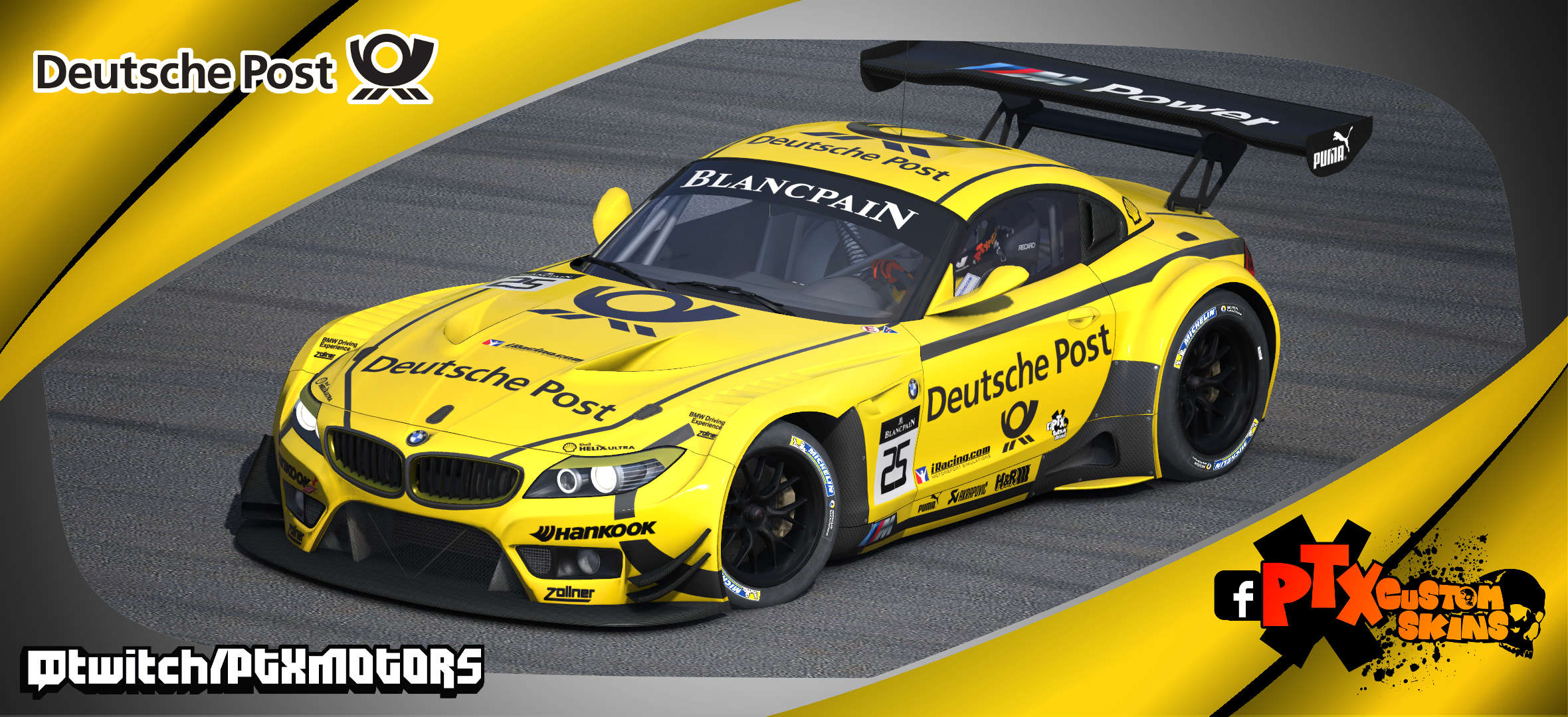 Deutsche Post DTM Livery BMW Z4 GT3 by Samuel Almeida - Trading Paints