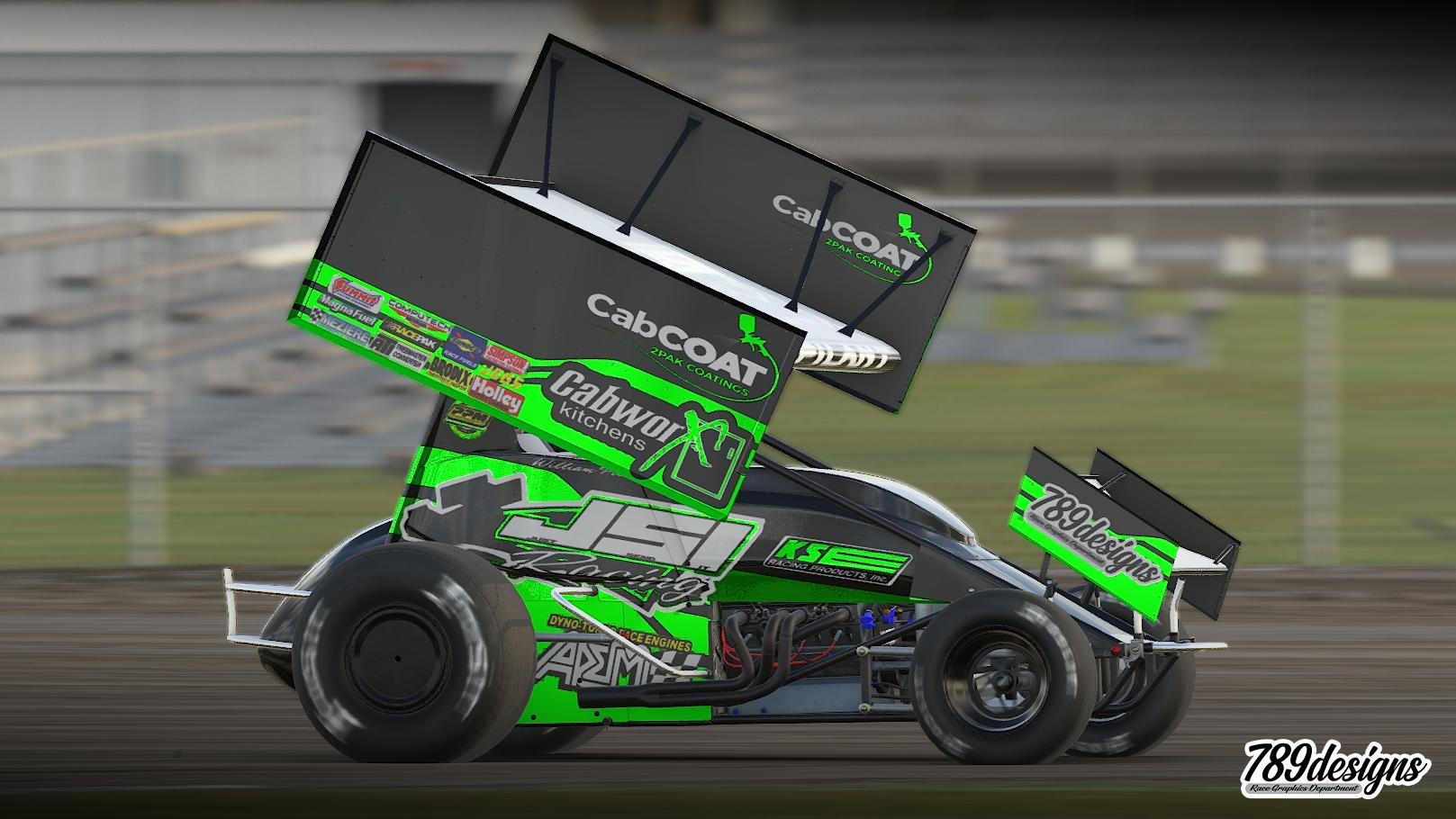 William Pilant Sprint Car Black Chrome Green by Garrett Marshall ...