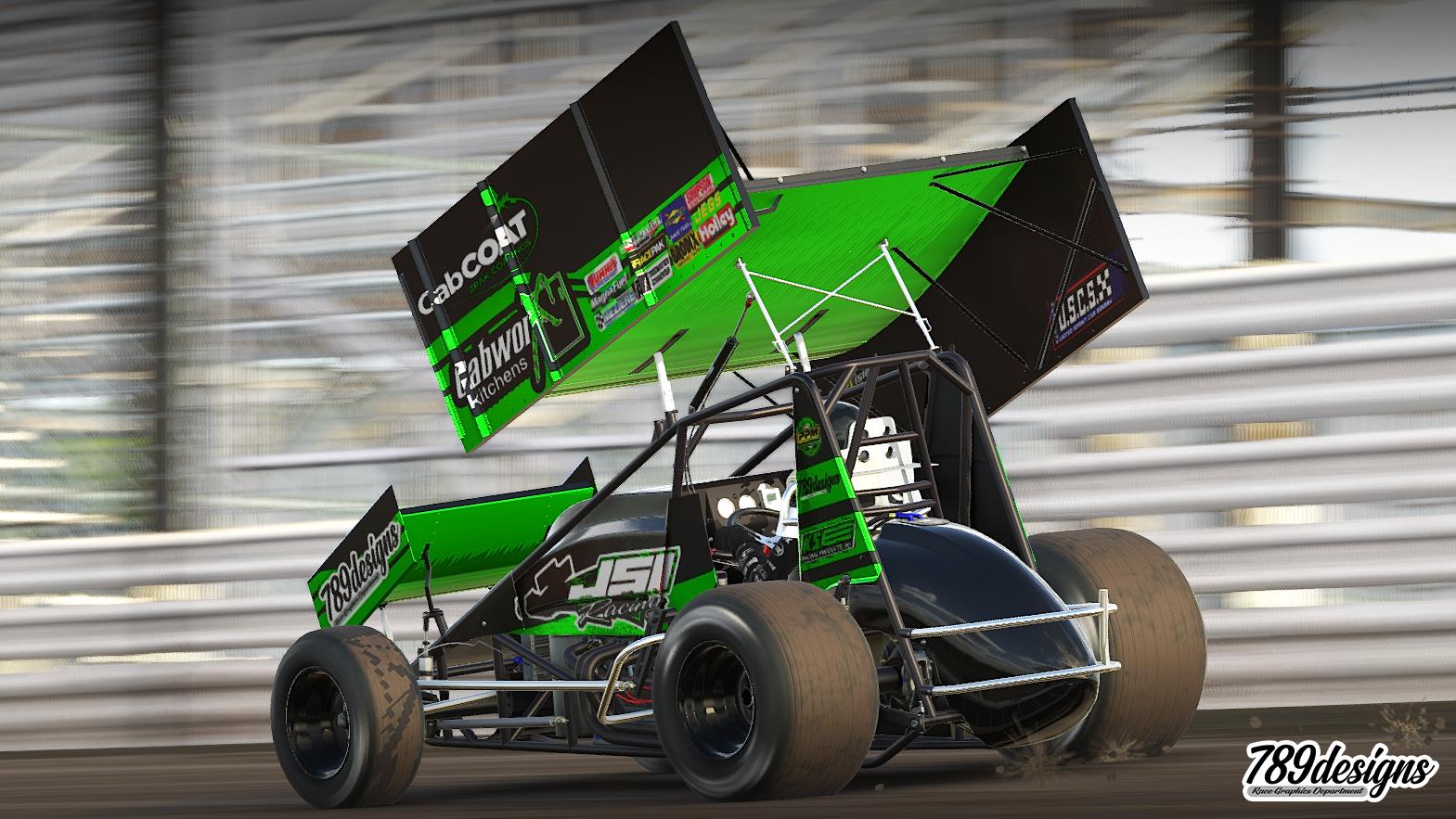 William Pilant Sprint Car Black Chrome Green by Garrett Marshall ...