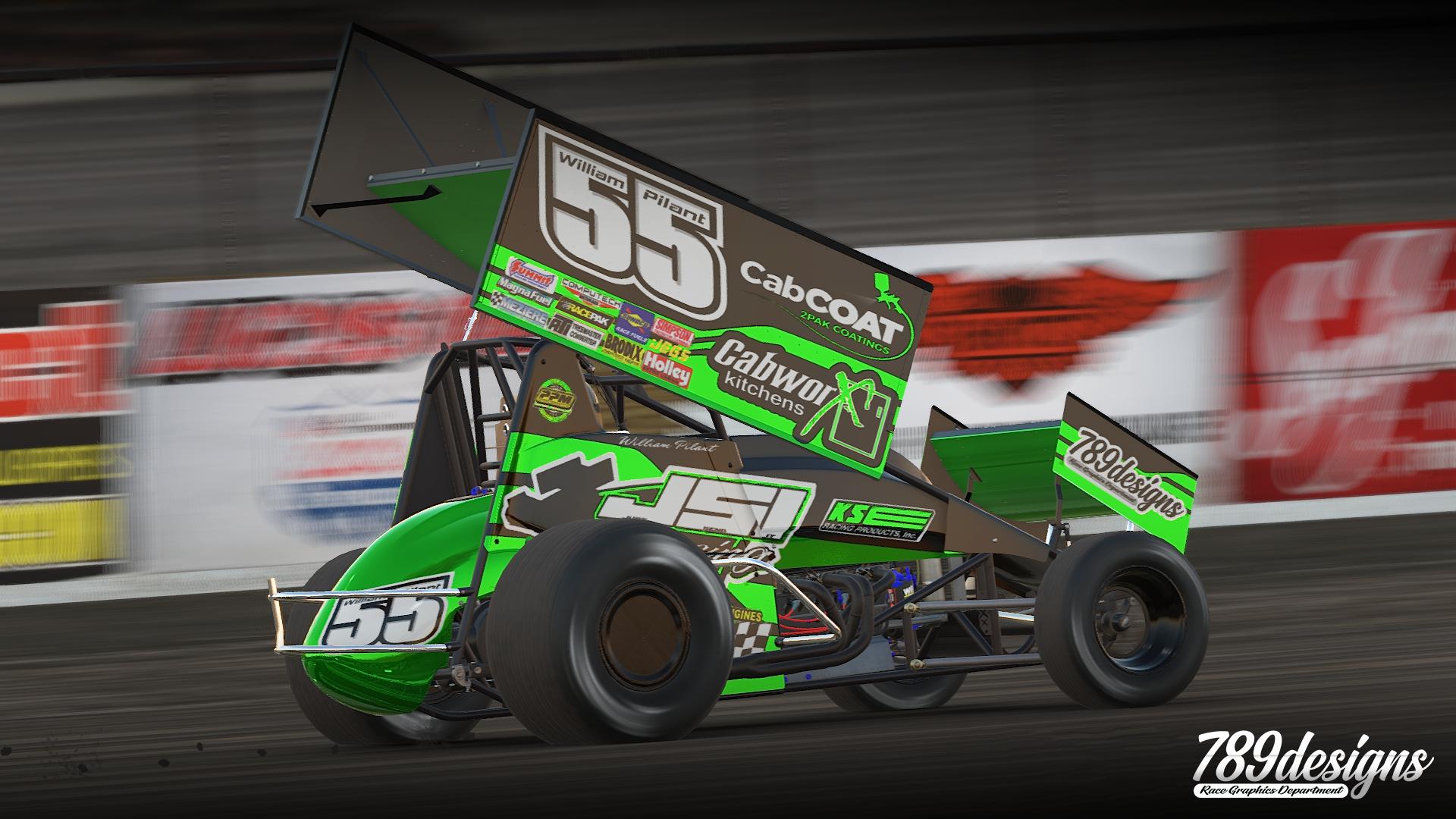 William Pilant Sprint Car Black Chrome Green with numbers by Garrett ...