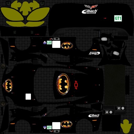 Batman Corvette by Mike Bélair - Trading Paints