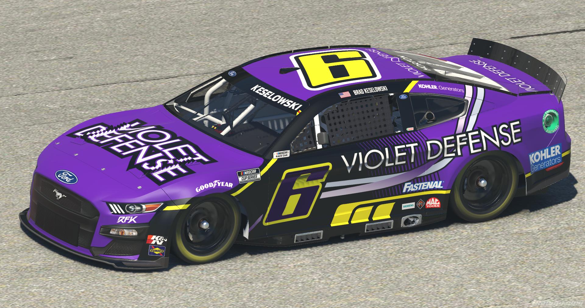 2022 Brad Keselowski Violet Defense Mustang by Ben Horton - Trading Paints