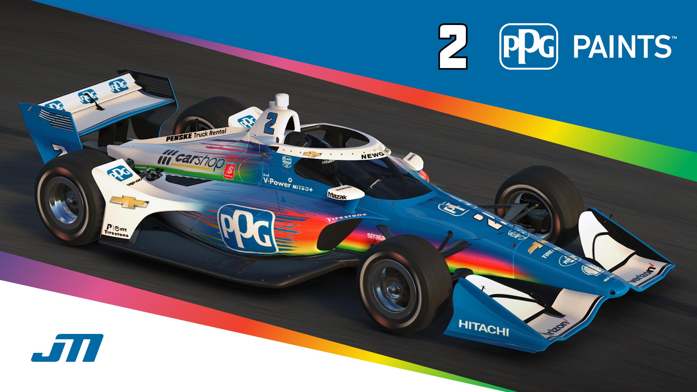 2022 Josef Newgarden #2 PPG IndyCar with Custom Number by Jeff McKeand ...