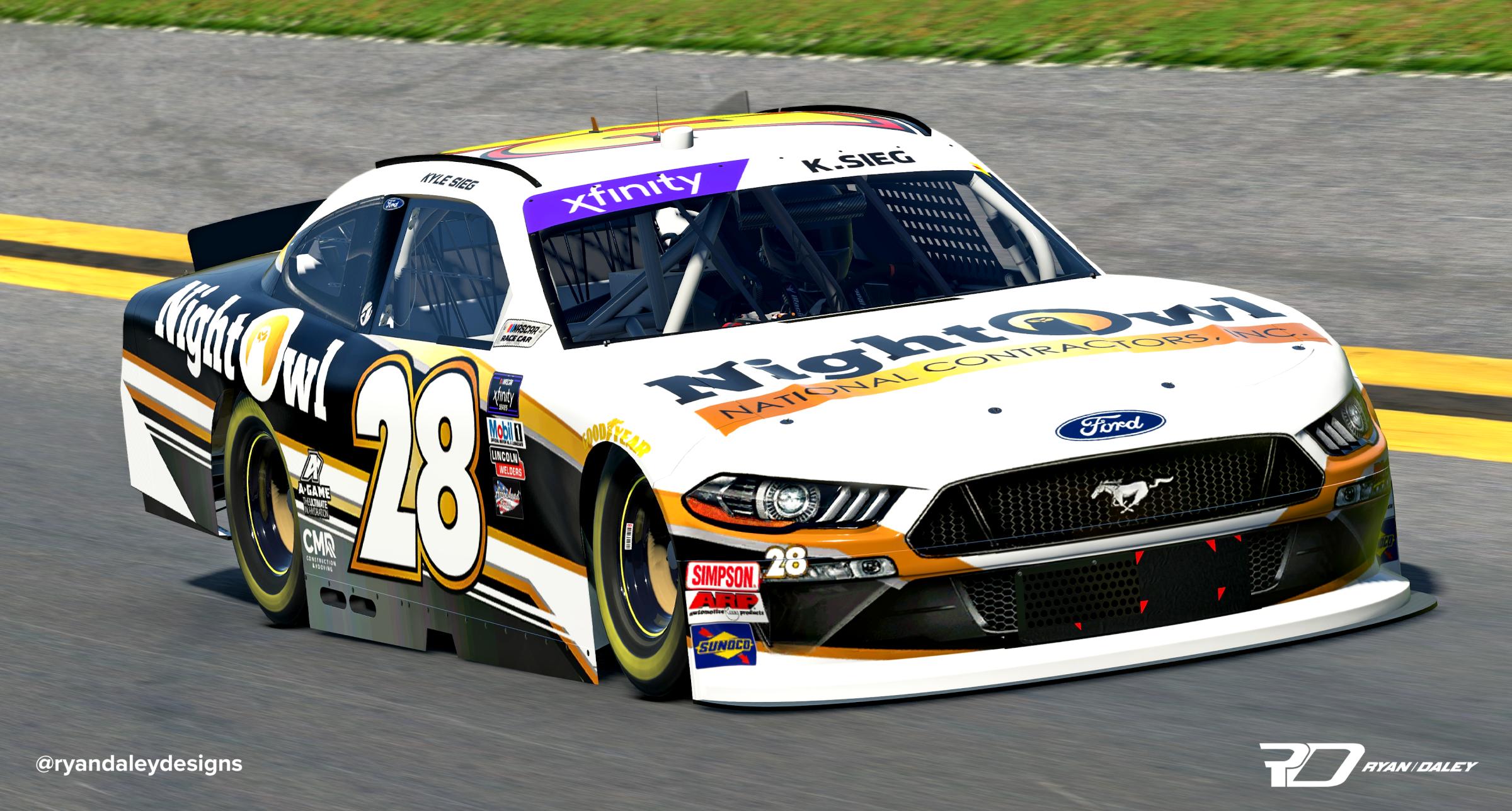 Official 2022 #28 Kyle Sieg Night Owl With Numbers by Ryan Daley ...