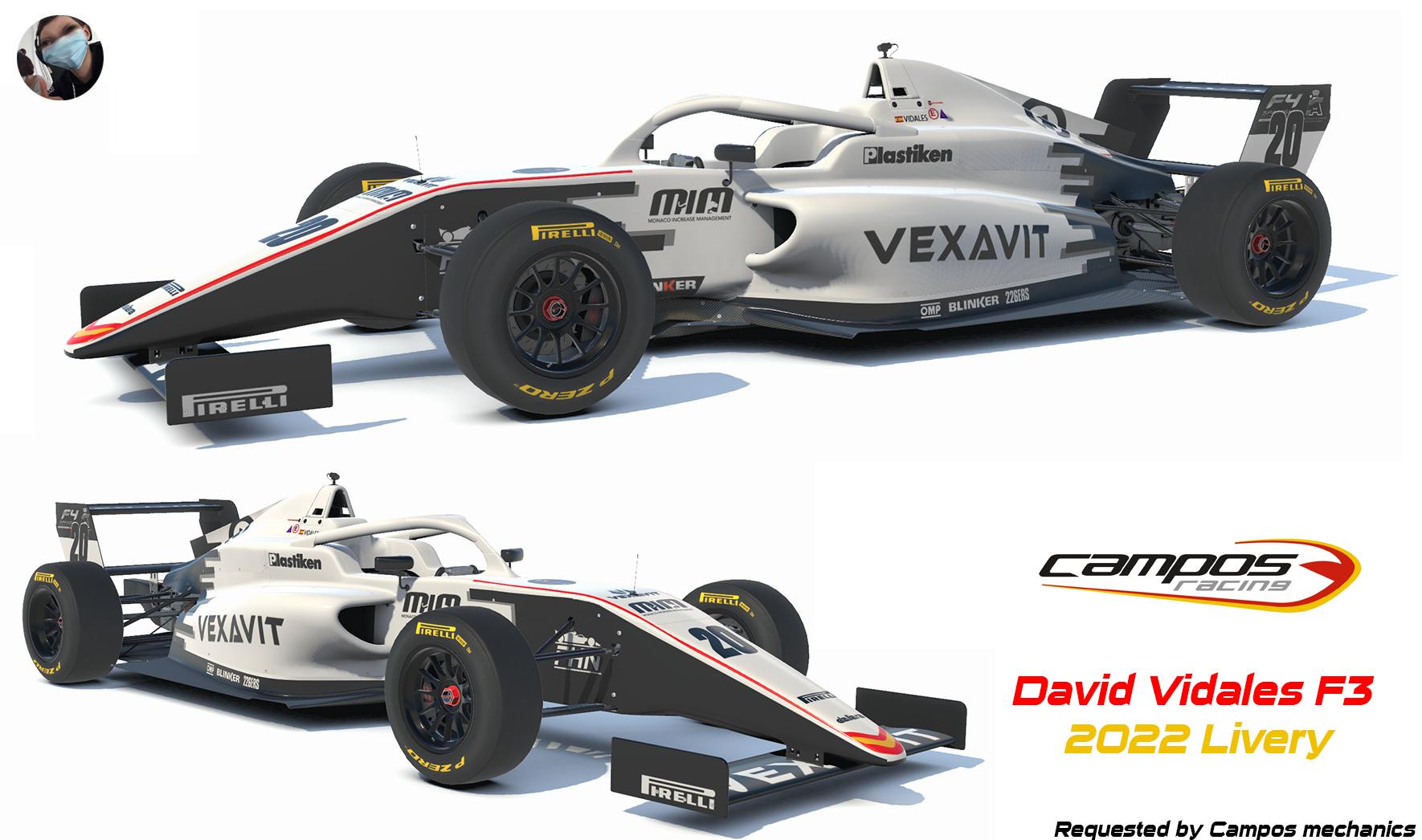 Campos Racing F4 - Davide Vidales F3 sponsors by Adrien D. - Trading Paints
