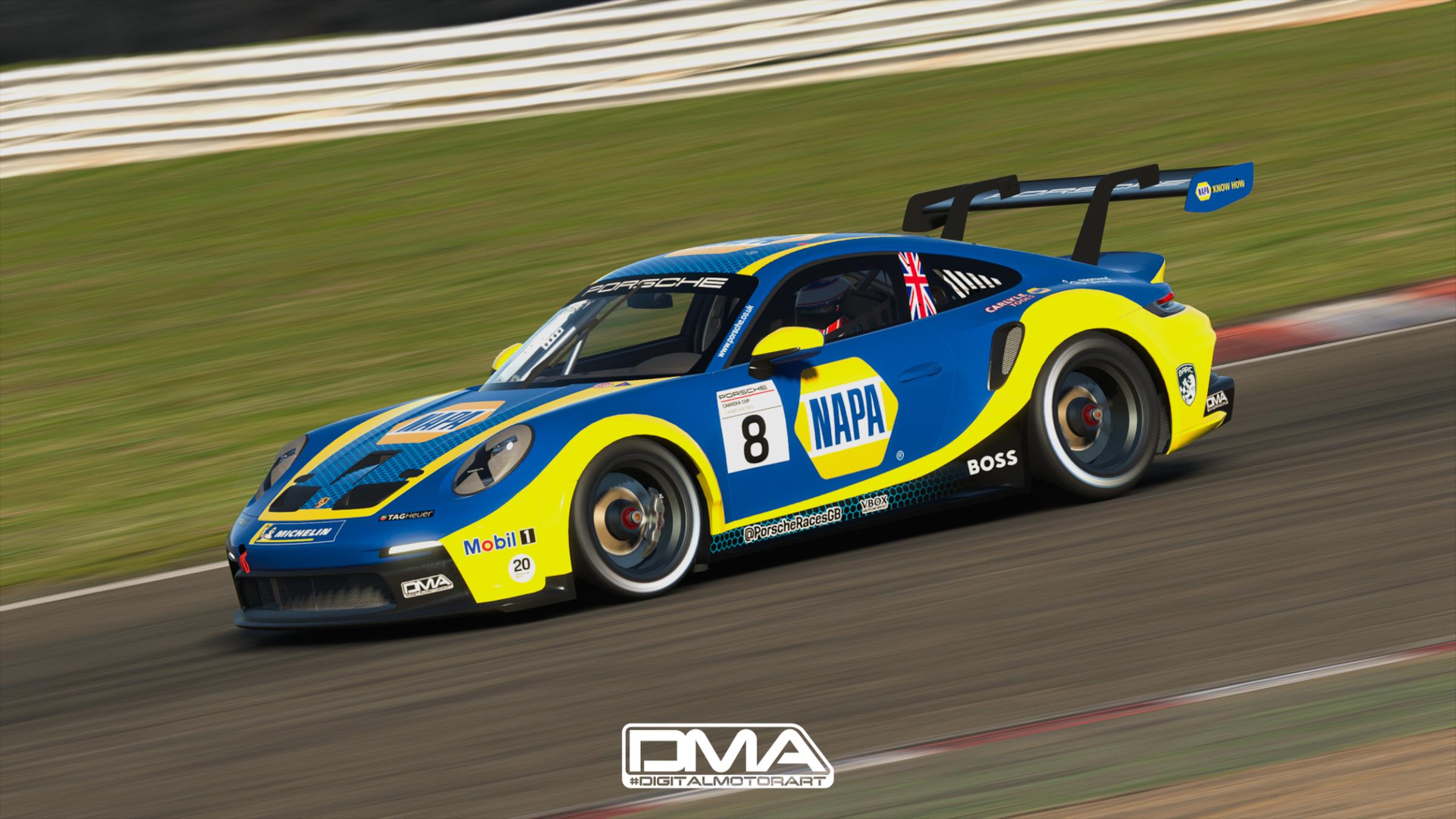 Hugo Ellis - JTR - Porsche Cup GB 2022 by Stephen Haley - Trading Paints