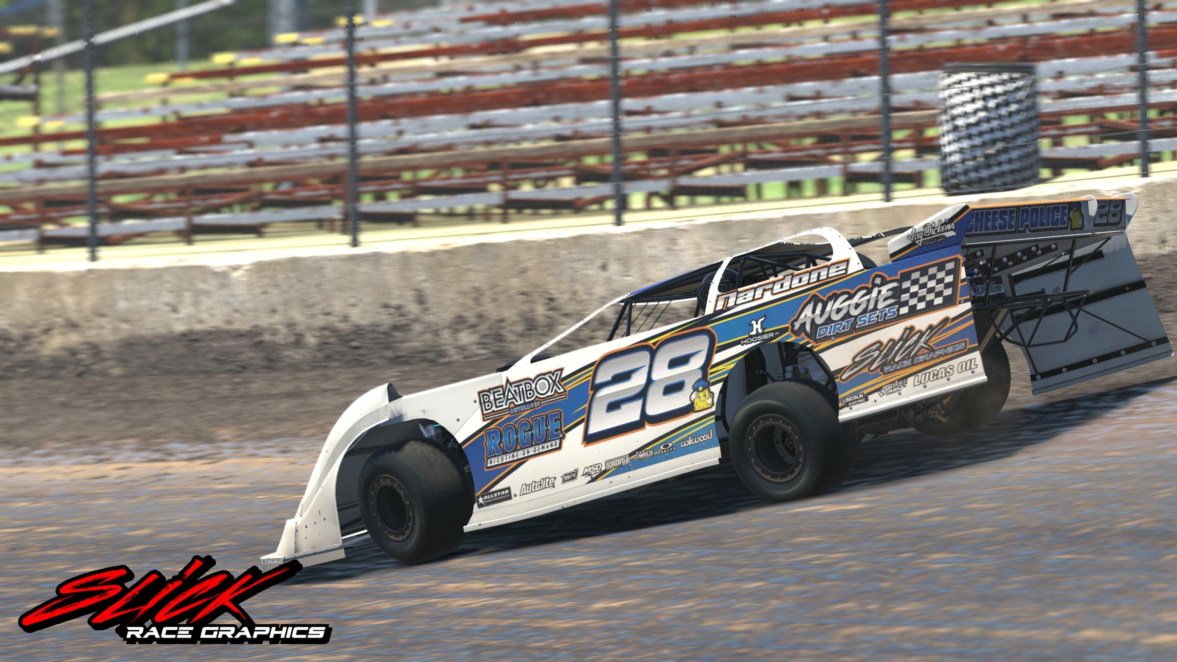 Ryan Nardones White #28 Dirt Late Model by Dillan B. - Trading Paints