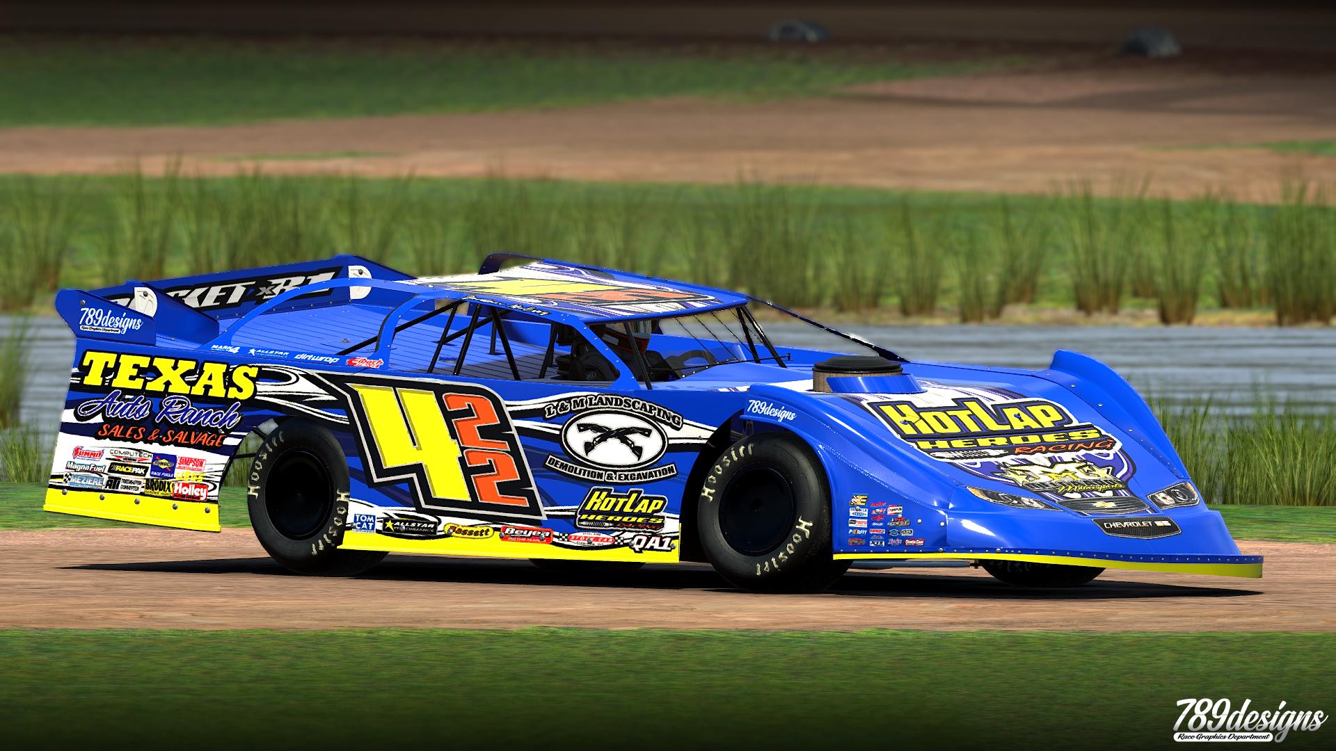 Jordan McEvoy Dirt Late Model Blue (Flames) by Garrett Marshall ...