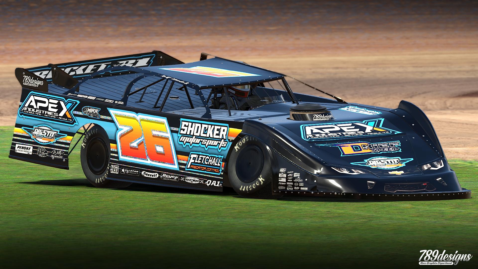 Matt Fletchall Dirt Late Model (Black) by Garrett Marshall - Trading Paints