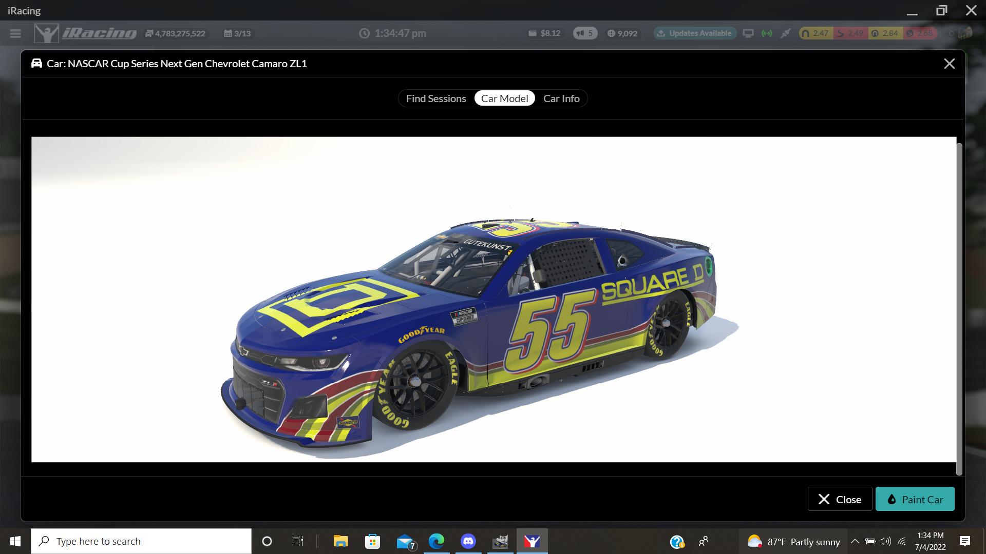Bobby Hamilton 55 Camaro Throwback by Nathan Estep - Trading Paints