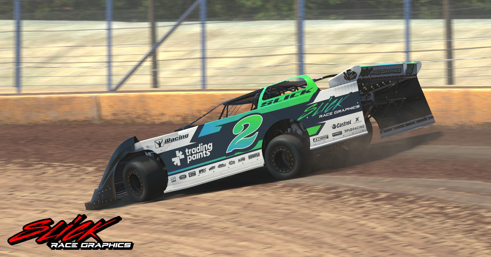 Slick Race Graphics Dirt Late Model Promo Car by Dillan B. - Trading Paints