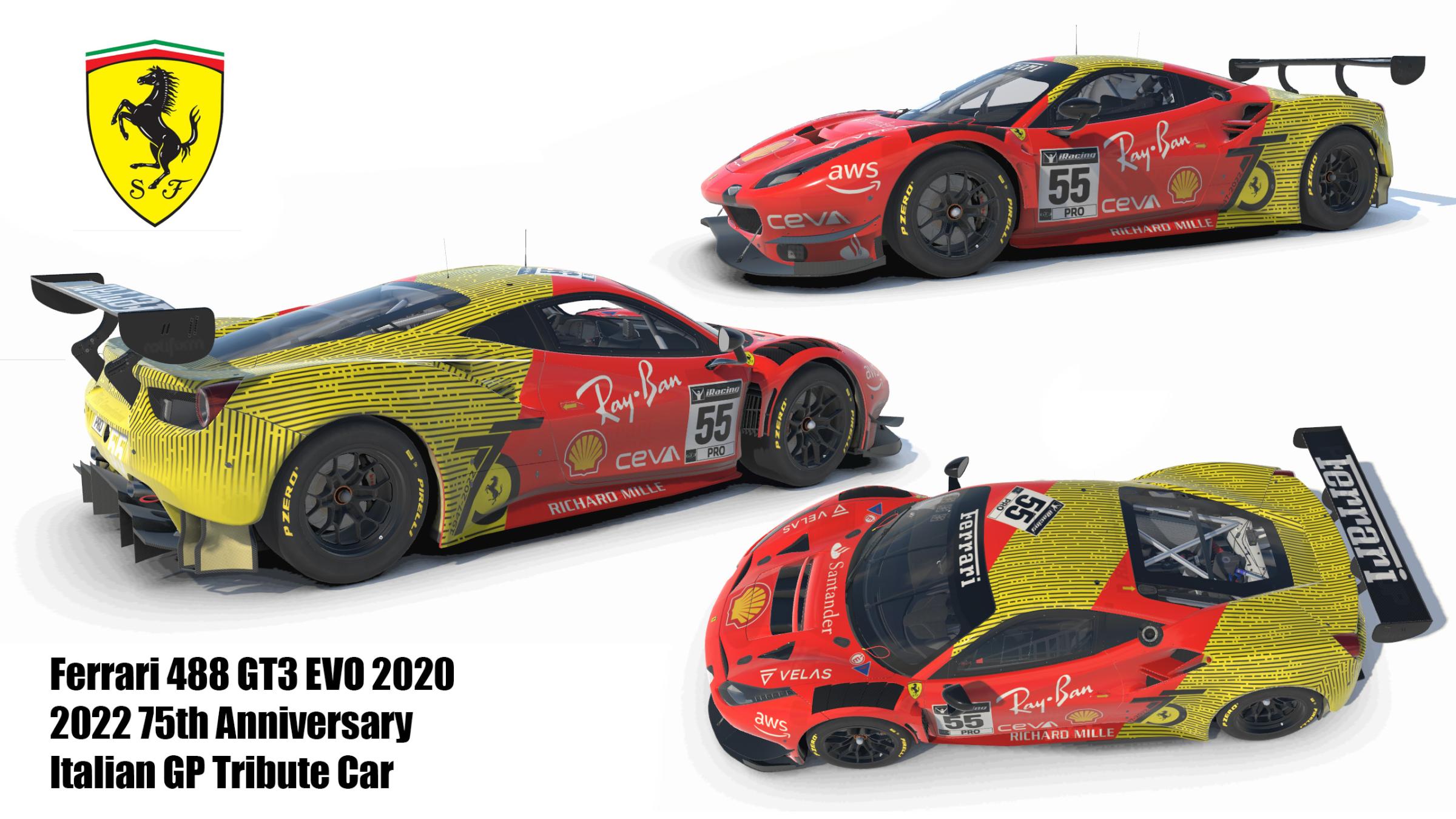 Ferrari 488 GT3 Evo 2020 75th Anniversary Imola Tribute (iRacing number ...