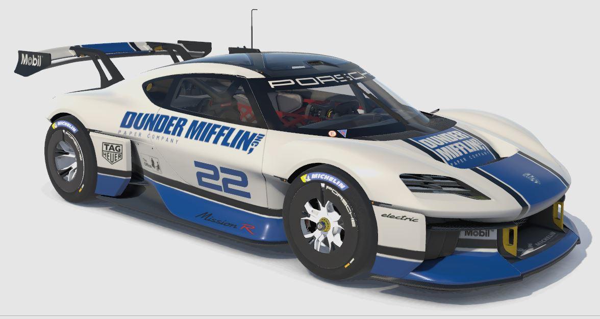 Dunder Mifflin Porsche Mission R by Rhea Massey - Trading Paints