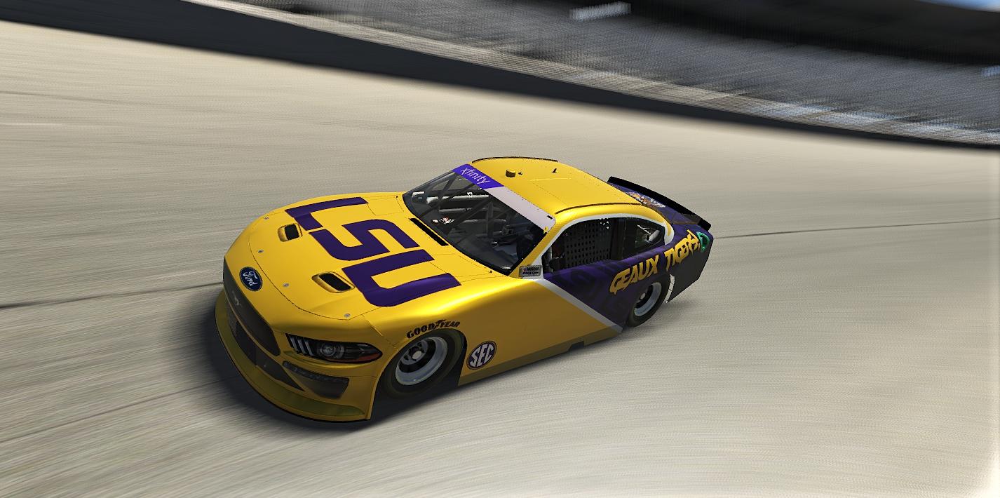 LSU Nascar Xfinity Ford Mustang by Matthew Boston Wheeler - Trading Paints
